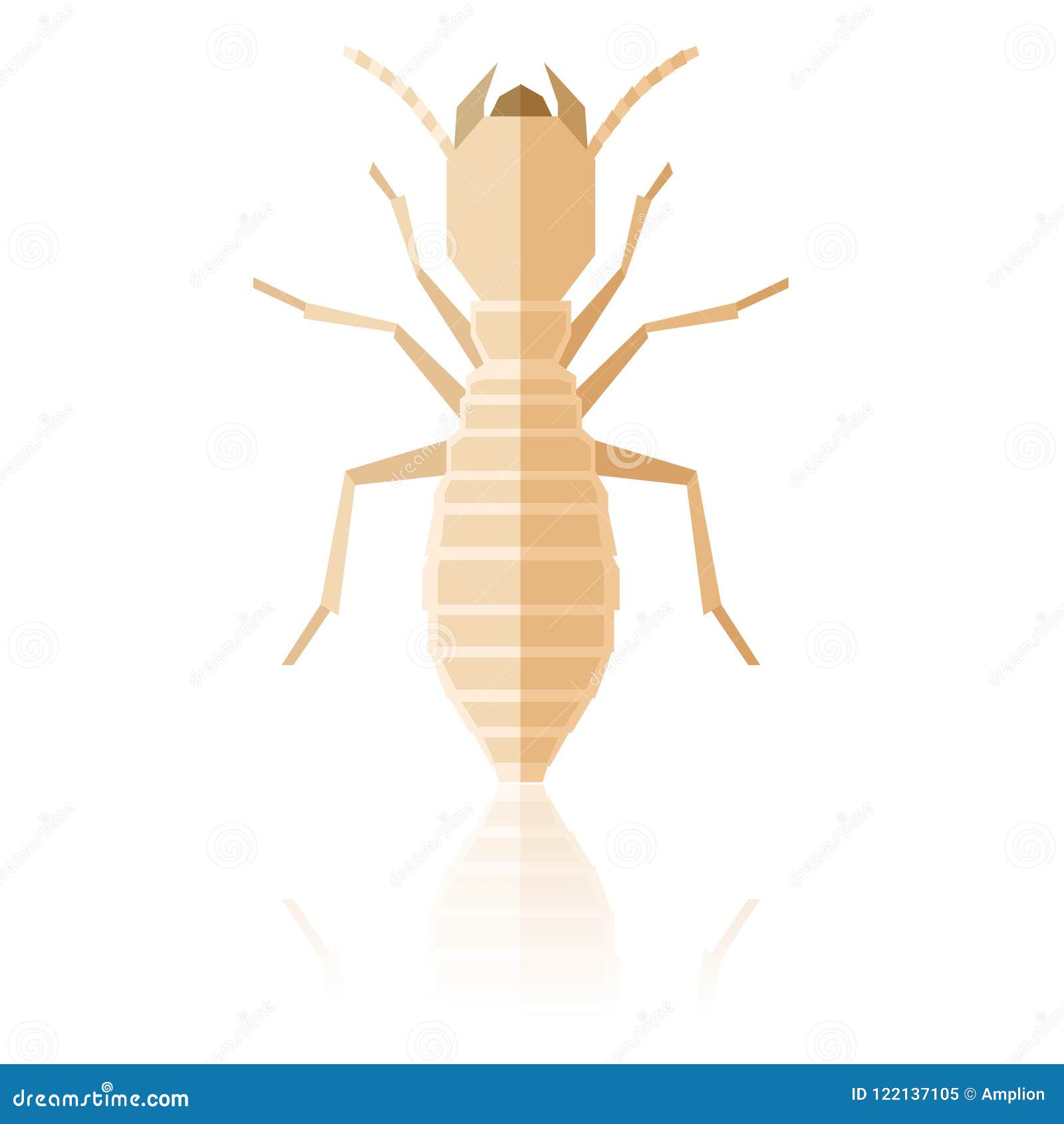 Flat geometric Termite stock vector. Illustration of insect - 122137105