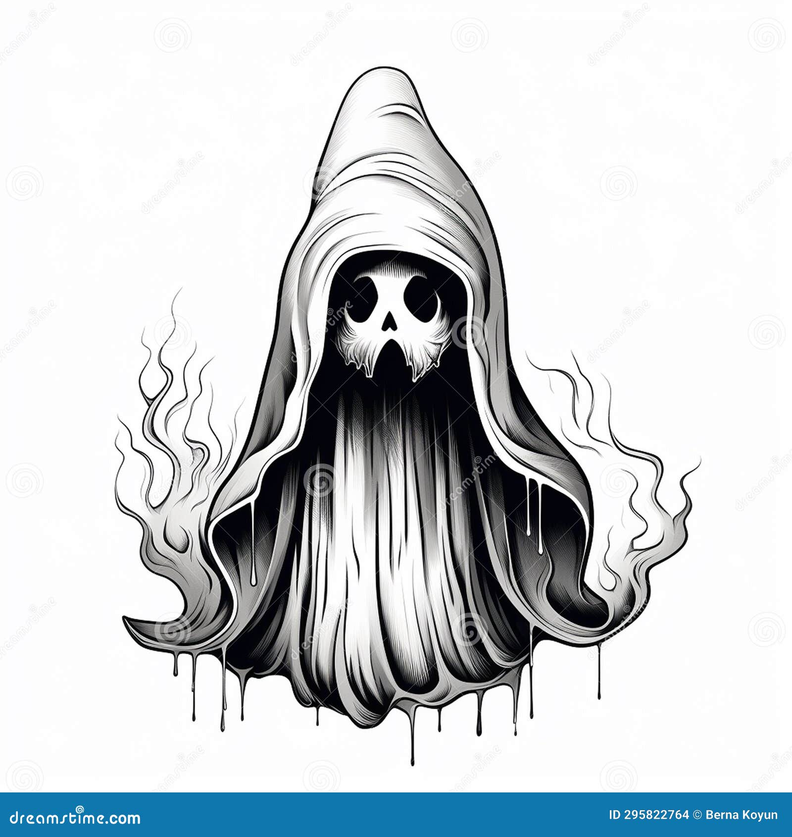 Flat Ghost Art for Halloween Ghostly Flair Stock Illustration ...