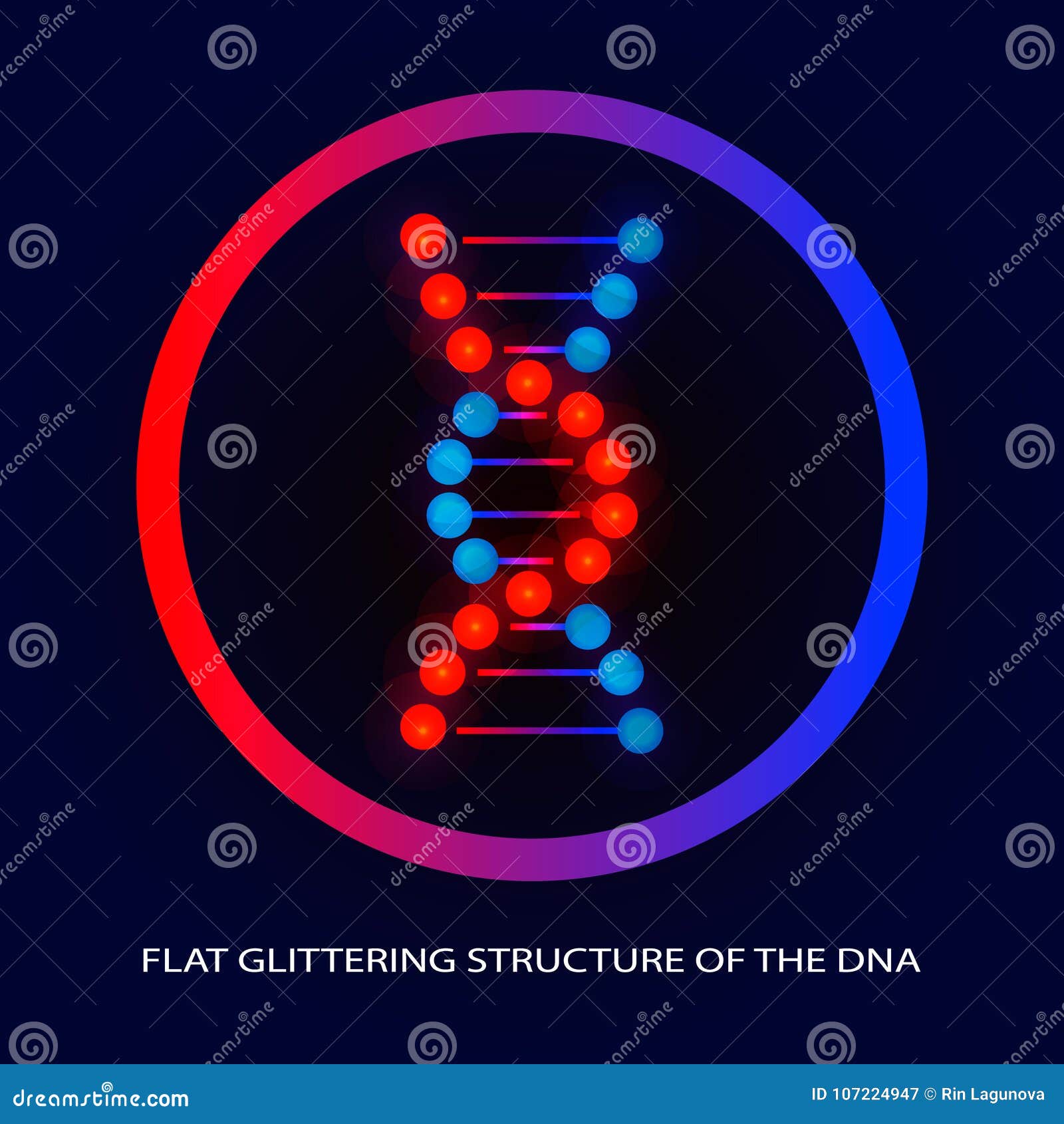 Flat Glittering Structure of DNA, VECTOR Stock Vector - Illustration of ...