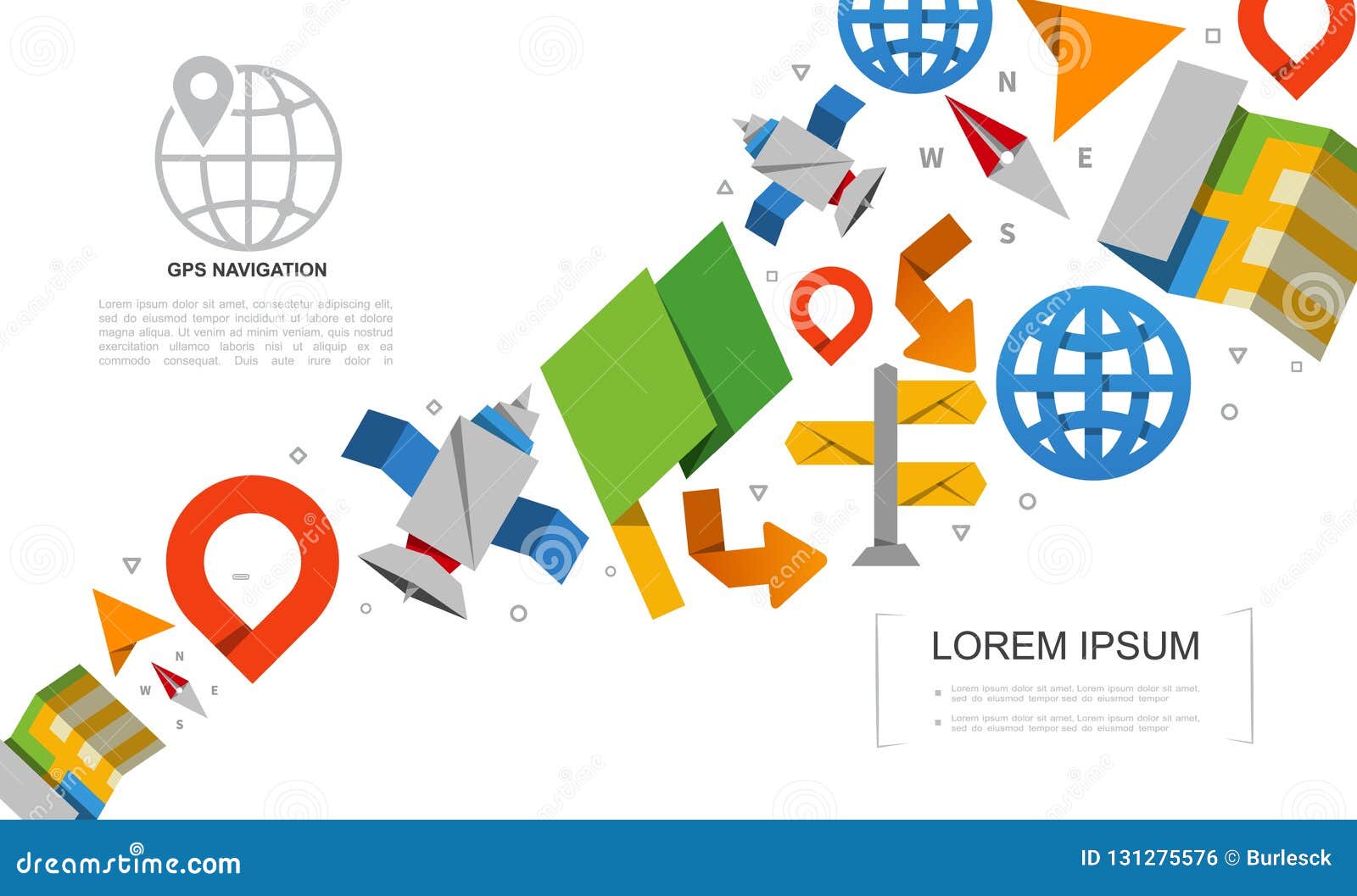 GPS, Global Positioning System, City Map, Navigation Cartoon Vector ...