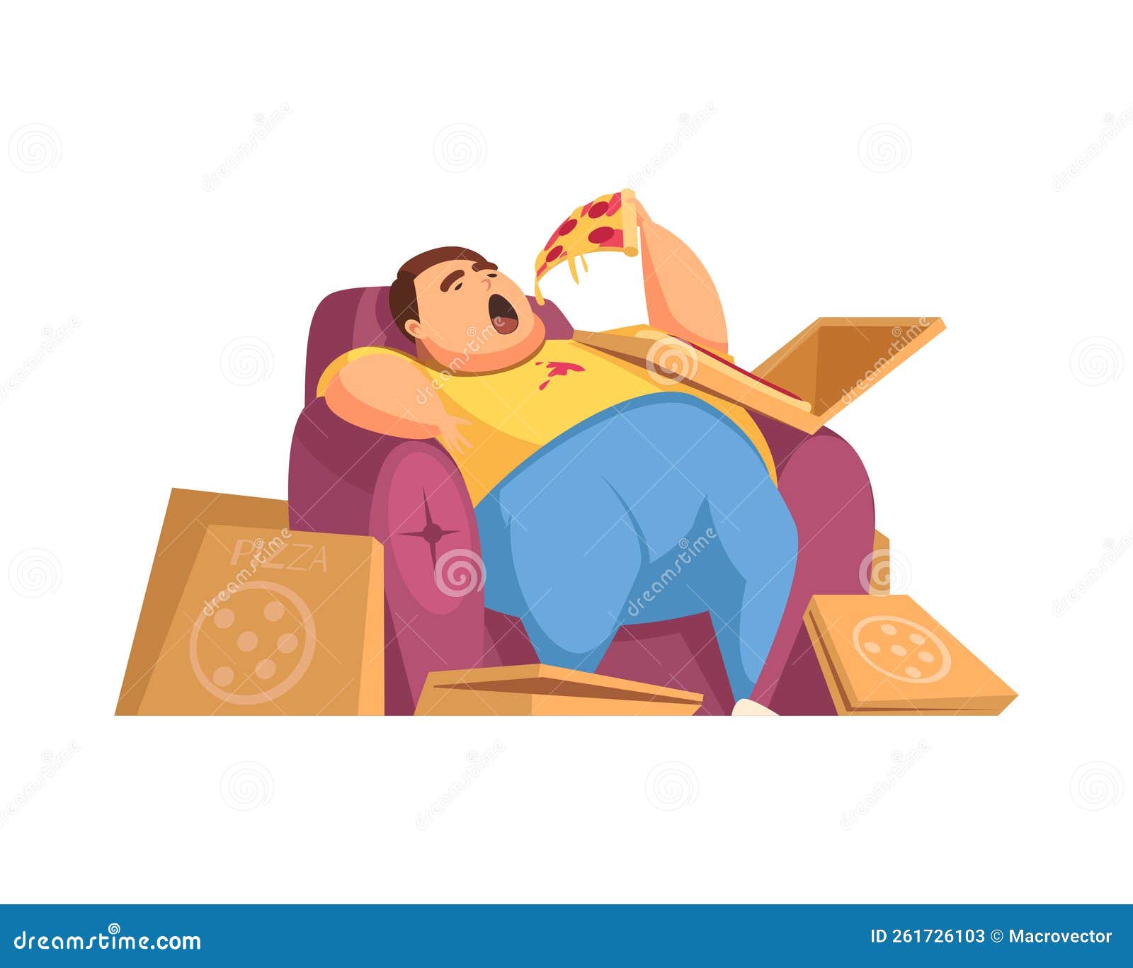 Flat Gluttony Concept stock vector. Illustration of symbol - 261726103