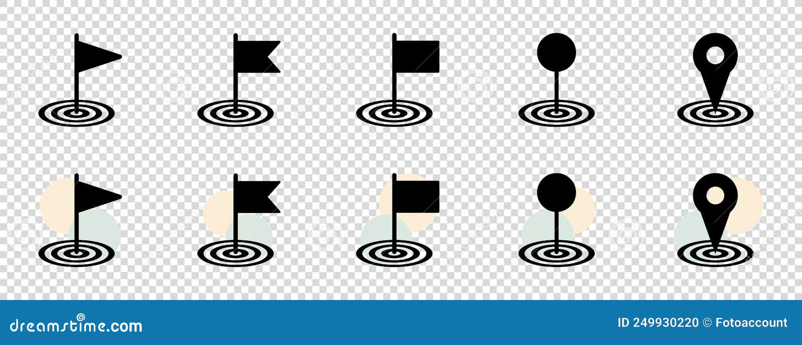 Flat Goal Icon Set - Different Vector Illustrations Isolated on ...