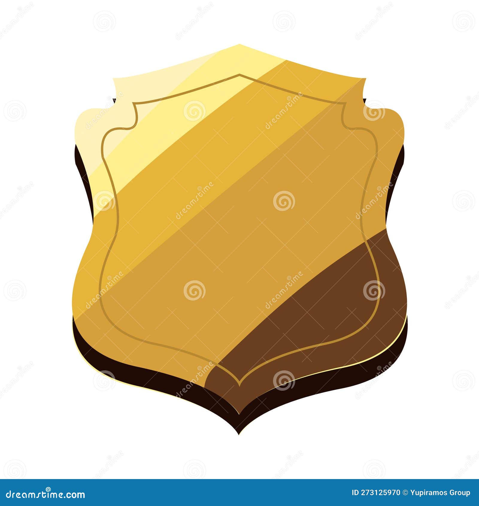 Flat gold shine shield stock vector. Illustration of golden - 273125970
