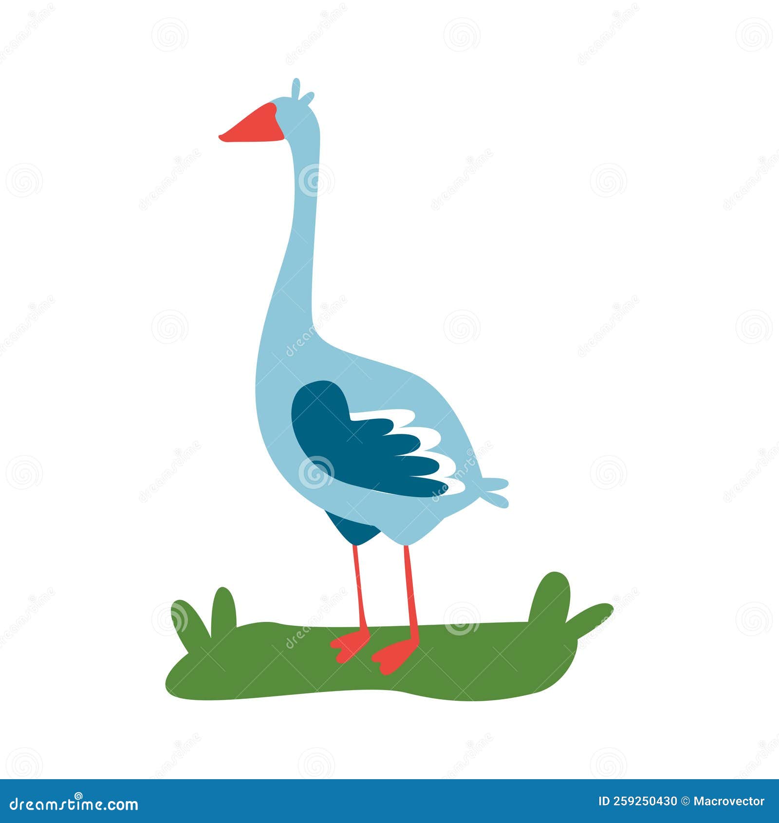 Flat Goose Illustration stock vector. Illustration of bird - 259250430