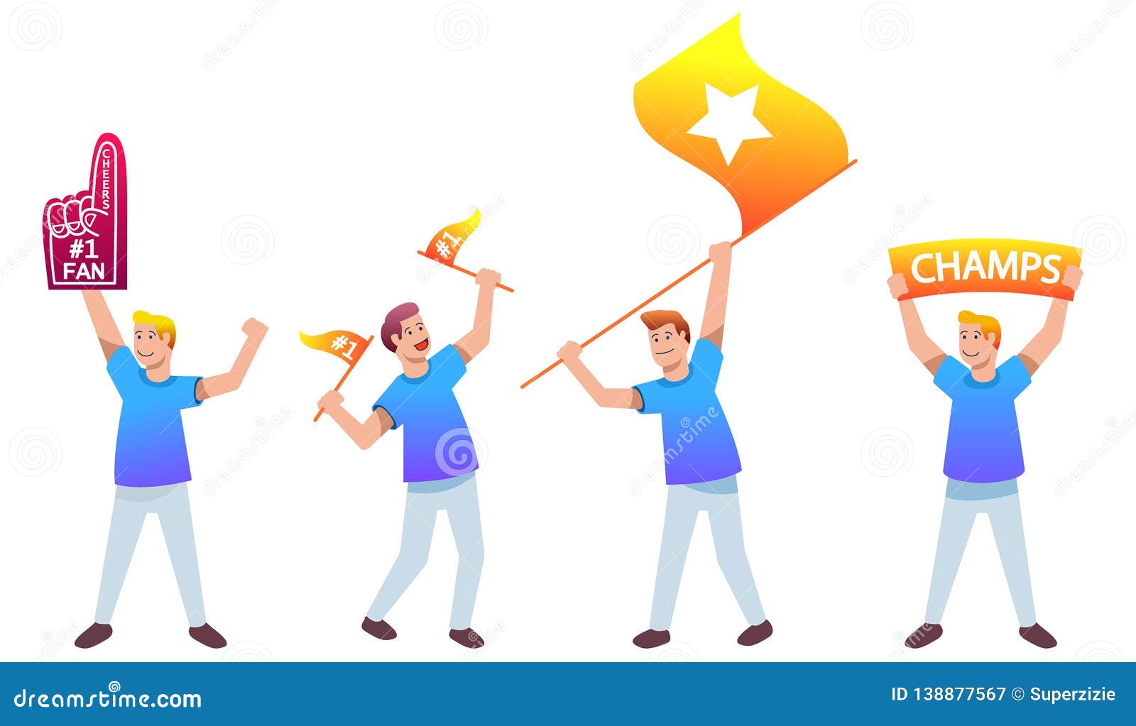 Flat Gradient Supporter Group Stock Vector - Illustration of ...