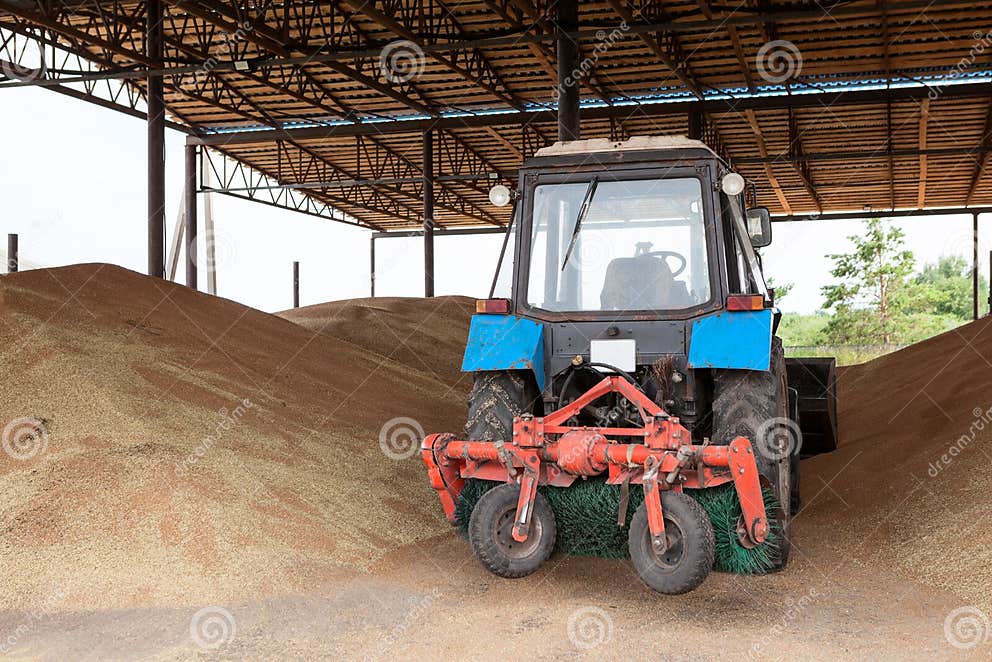 Flat Grain Storage Capacity with Sweeper Tractor, Grain Warehouse or ...