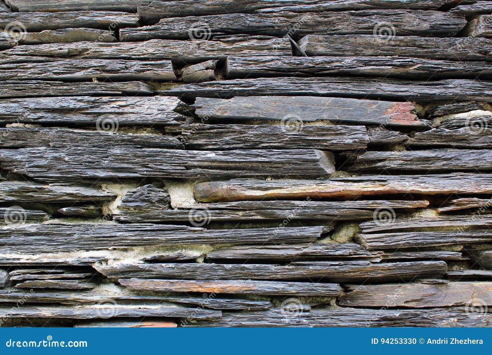 Flat Granite Stone Slabs in a Wall Stock Photo - Image of granite ...