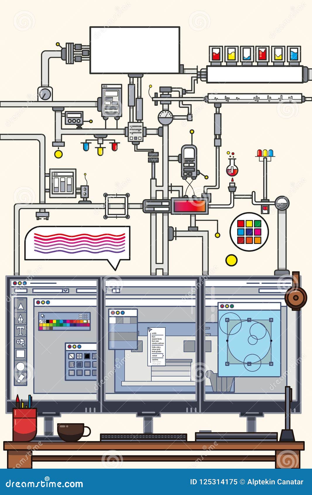 Design Scheme Vector Flat Art Stock Vector - Illustration of graphic ...