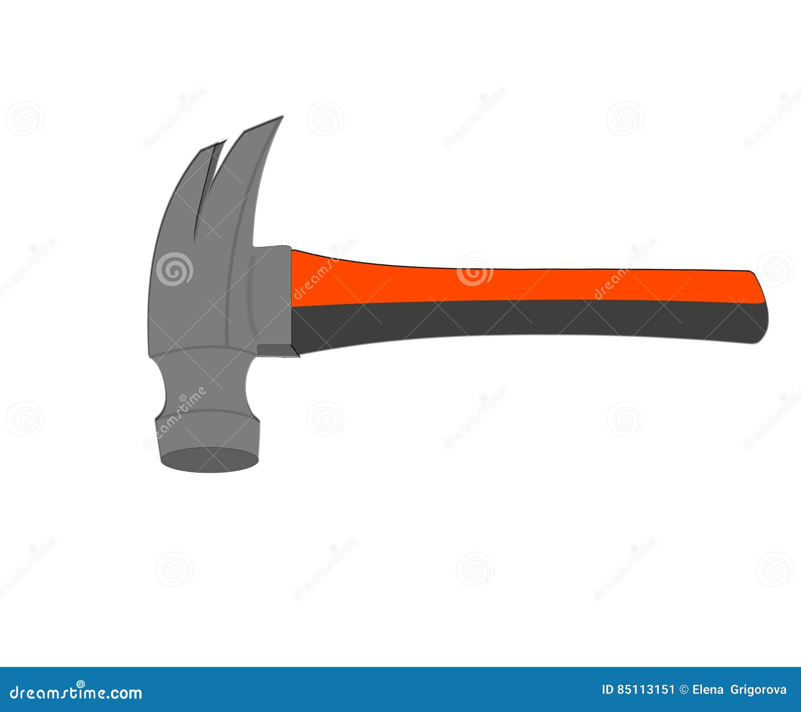 Flat Gray Icon with a Hammer without a Background. Stock Illustration ...