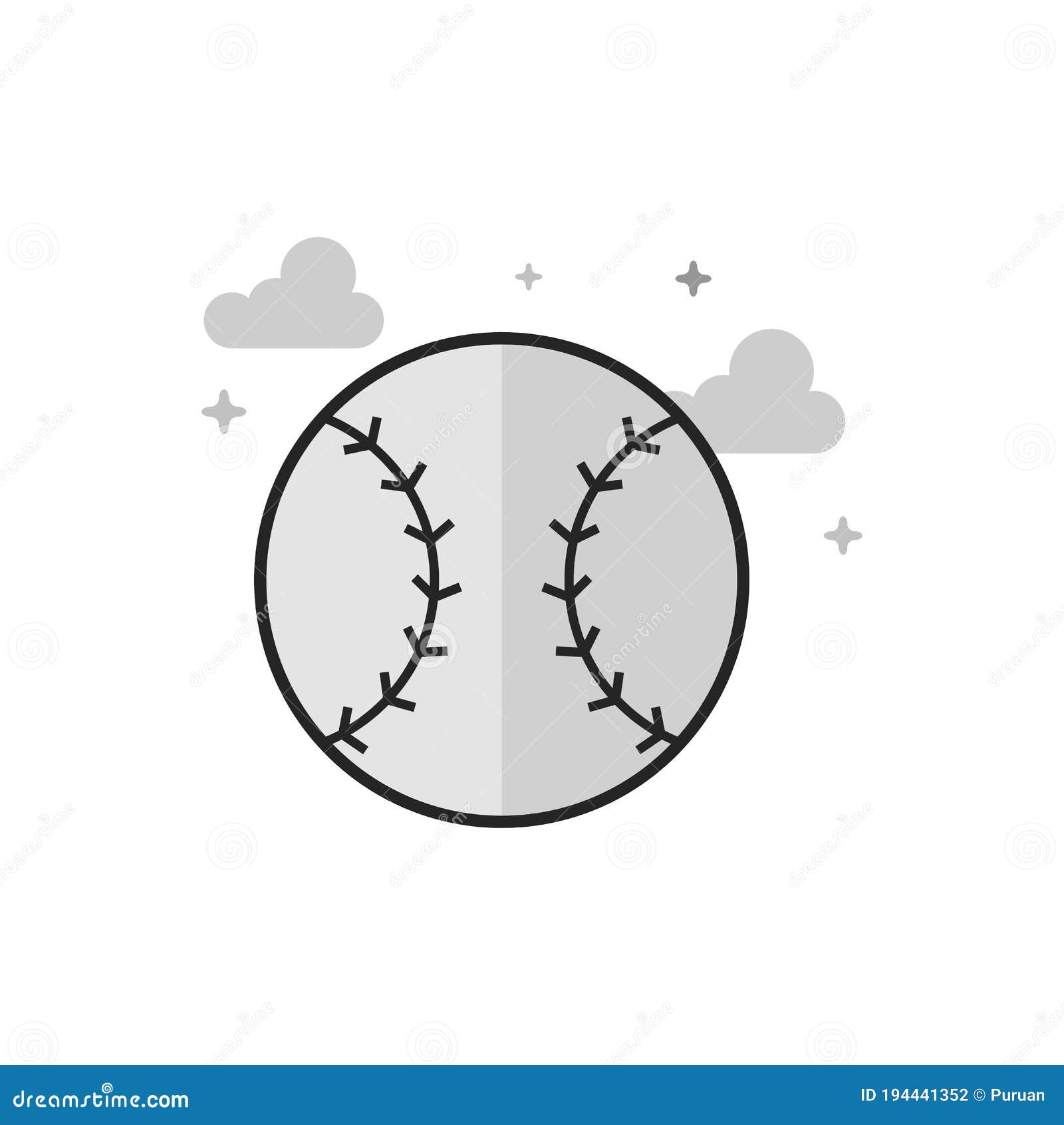 Flat Grayscale Icon - Baseball Stock Vector - Illustration of game ...