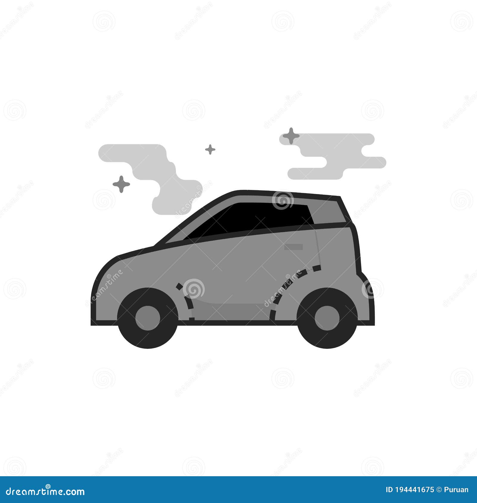 Flat Grayscale Icon - Car stock vector. Illustration of model - 194441675