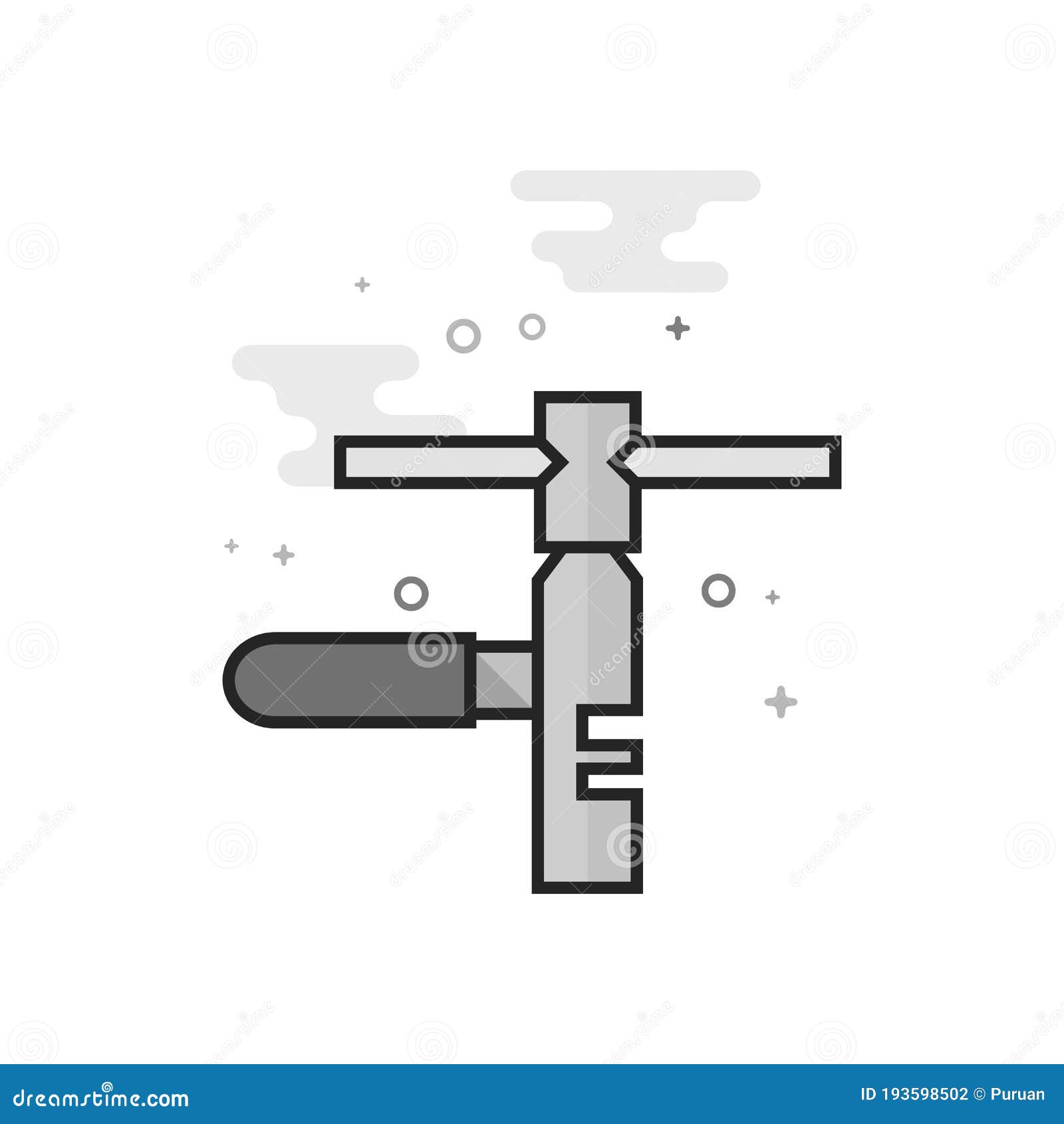 Flat Grayscale Icon - Chain Tool Stock Vector - Illustration of symbols ...