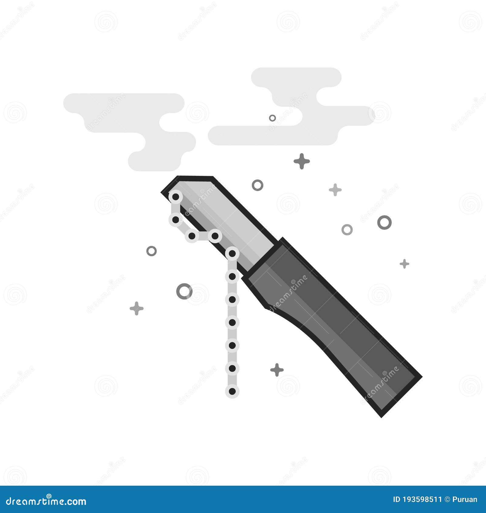 Flat Grayscale Icon - Chain Whip Stock Vector - Illustration of symbols ...