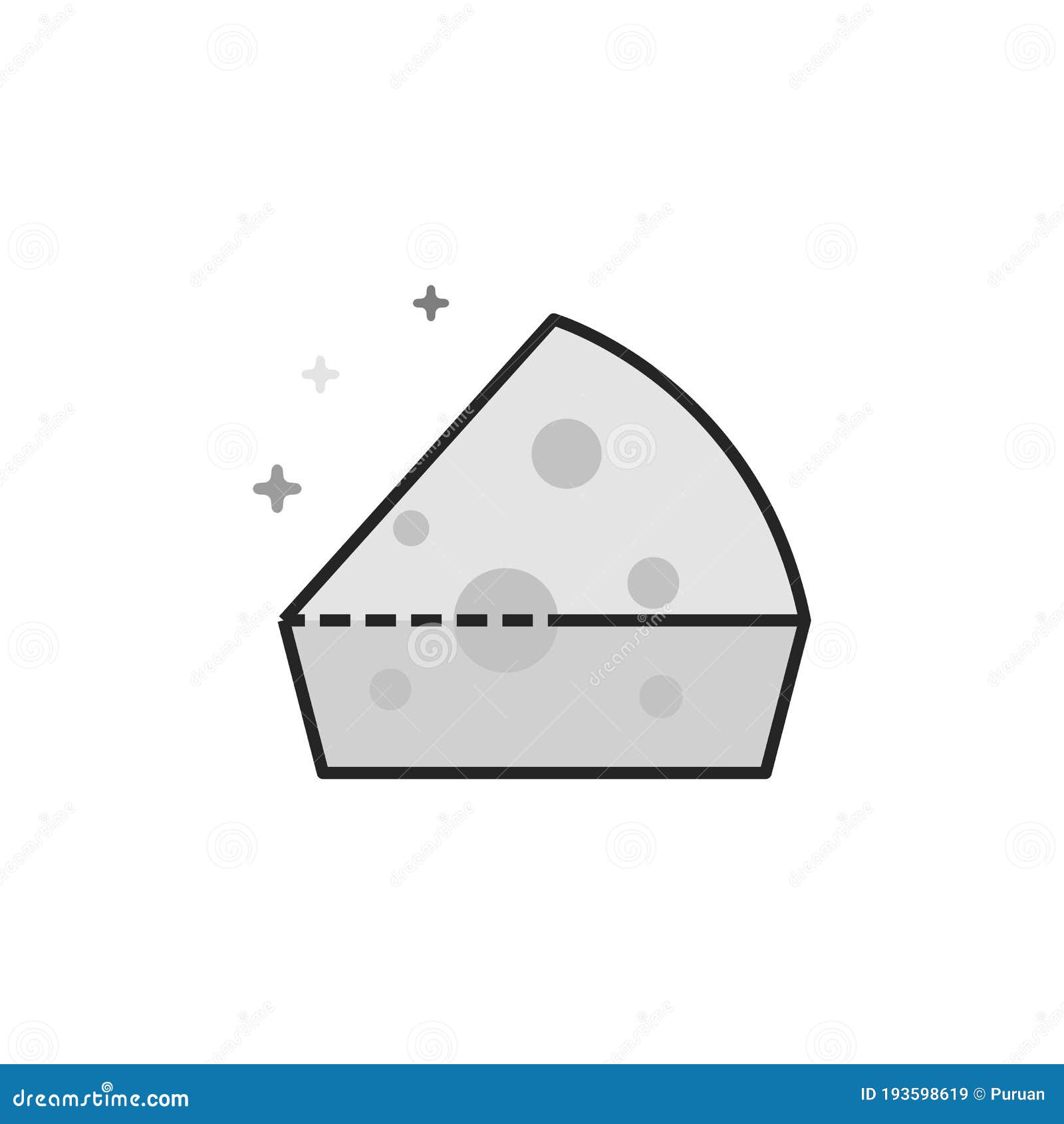 Flat Grayscale Icon - Cheese Stock Vector - Illustration of camembert ...