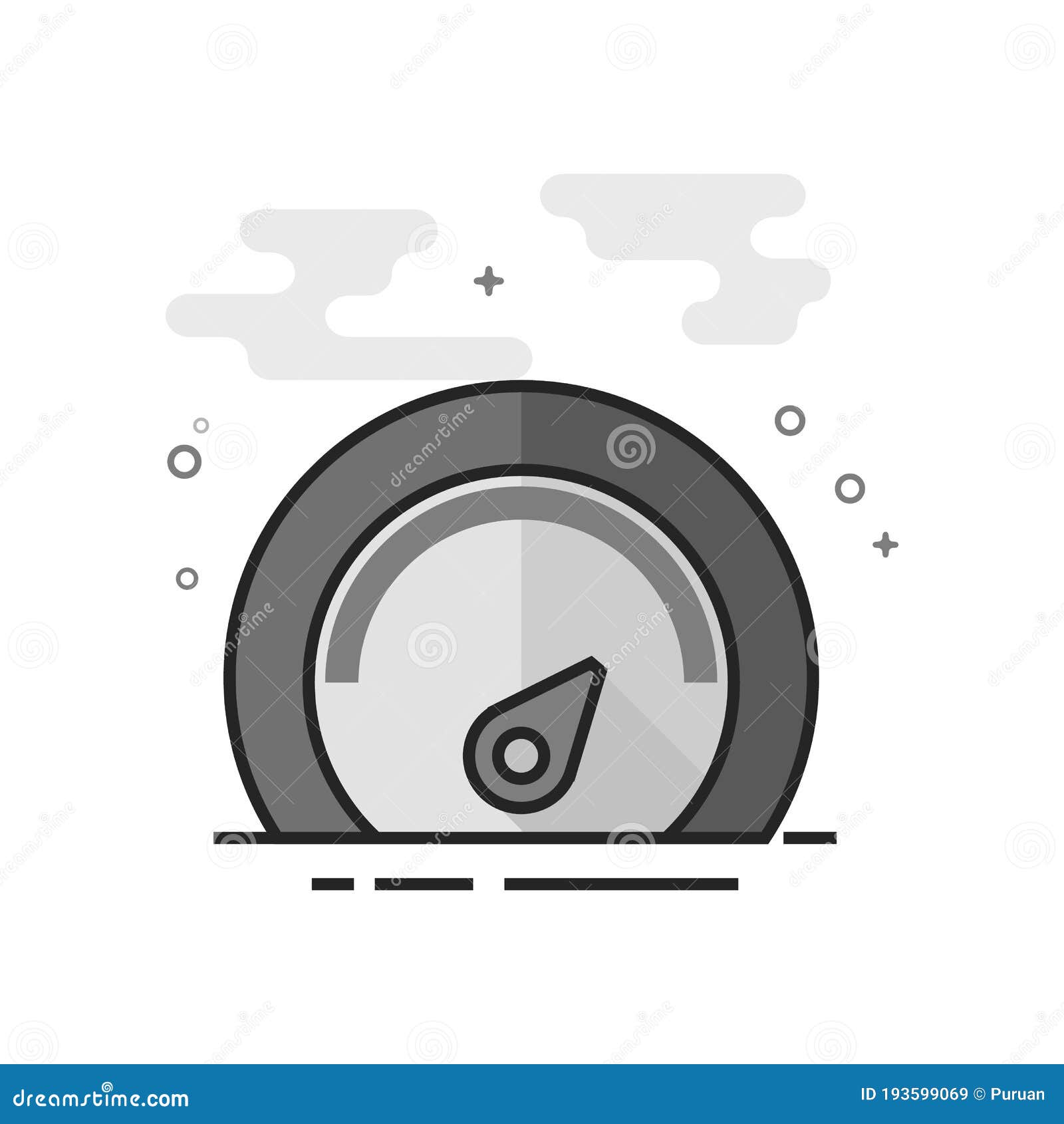 Flat Grayscale Icon - Dashboard Stock Vector - Illustration of check ...