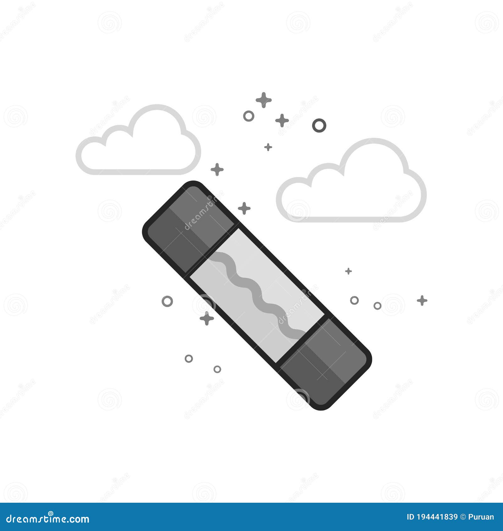 Flat Grayscale Icon - Electric Fuse Stock Vector - Illustration of ...