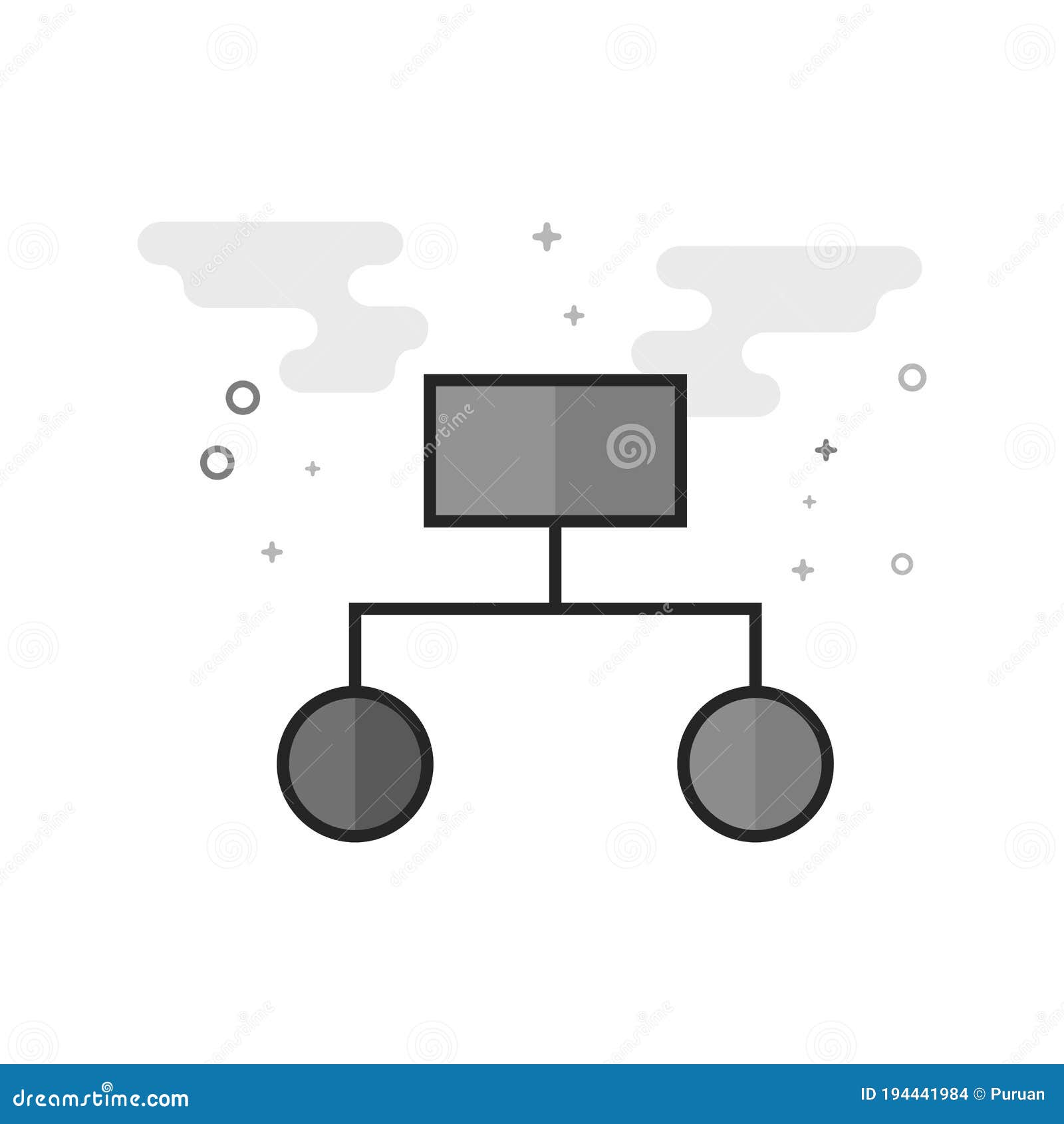 Flat Grayscale Icon - Hierarchy Stock Vector - Illustration of business ...