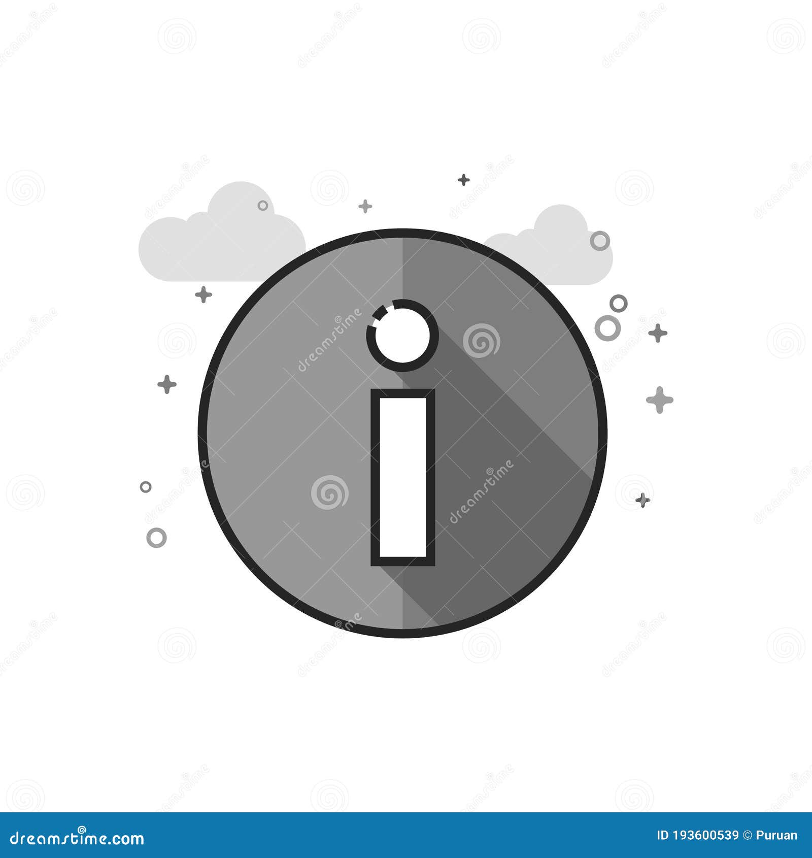 Flat Grayscale Icon - Info Sign Stock Vector - Illustration of ...