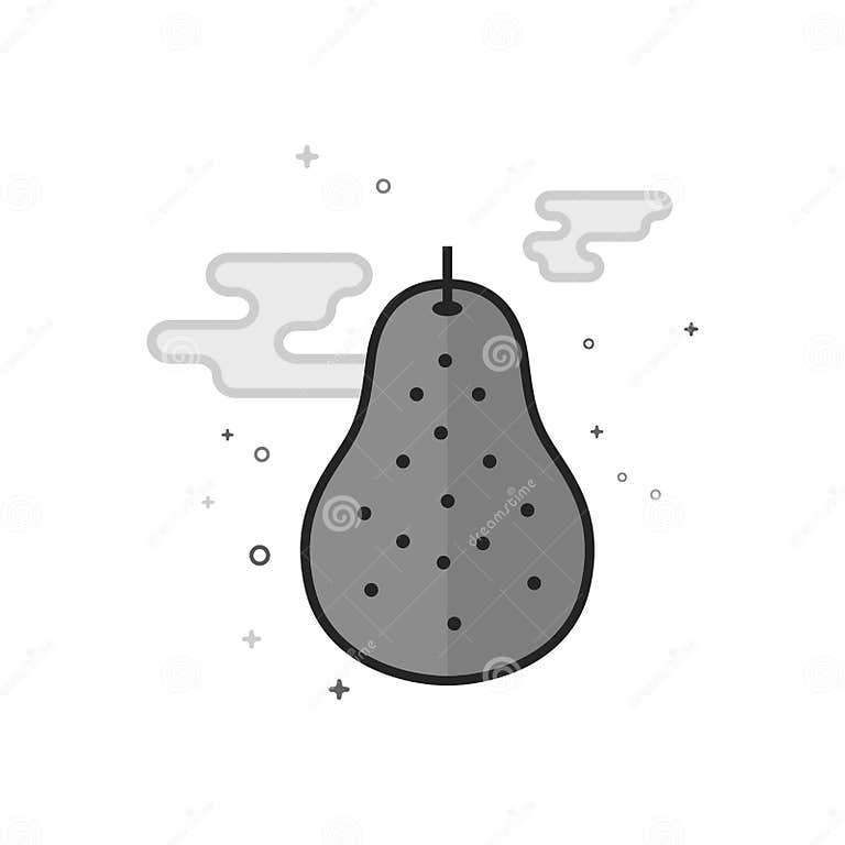 Flat Grayscale Icon - Pear stock vector. Illustration of grayscale ...