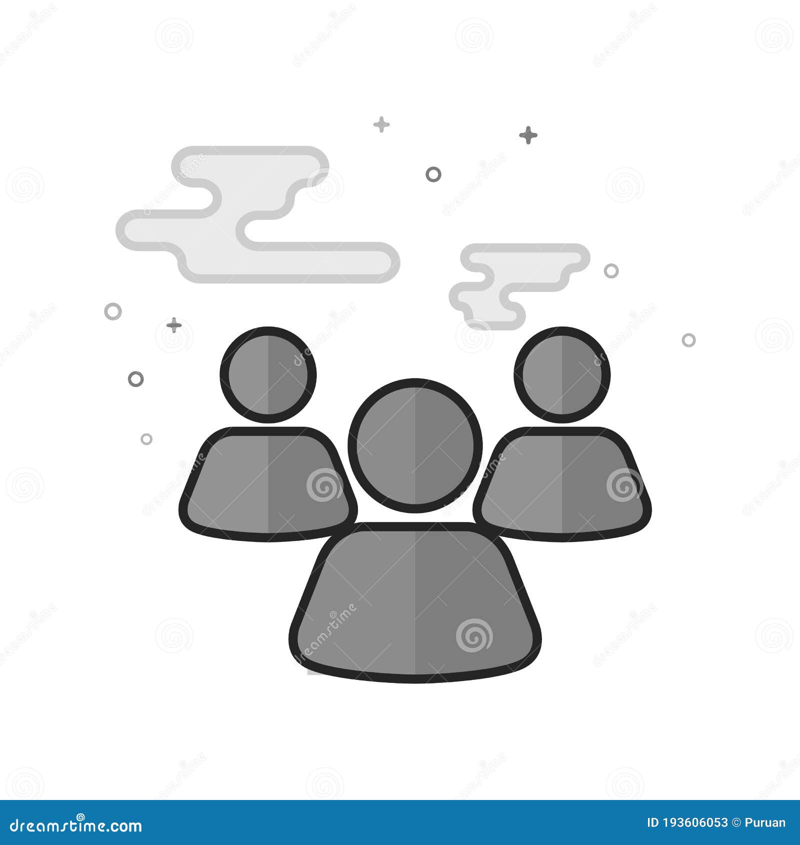 Grayscale Teamwork For Bussines In Meeting Cartoon Vector ...