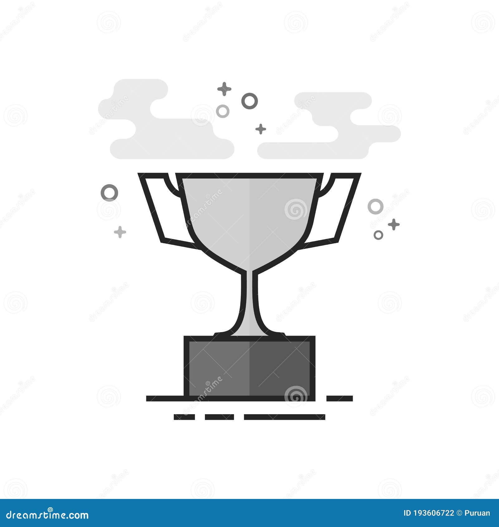 Flat Grayscale Icon - Trophy Stock Vector - Illustration of place ...