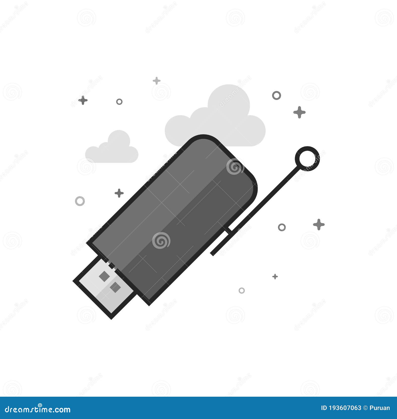 Flat Grayscale Icon - Wireless Receiver Stock Vector - Illustration of ...