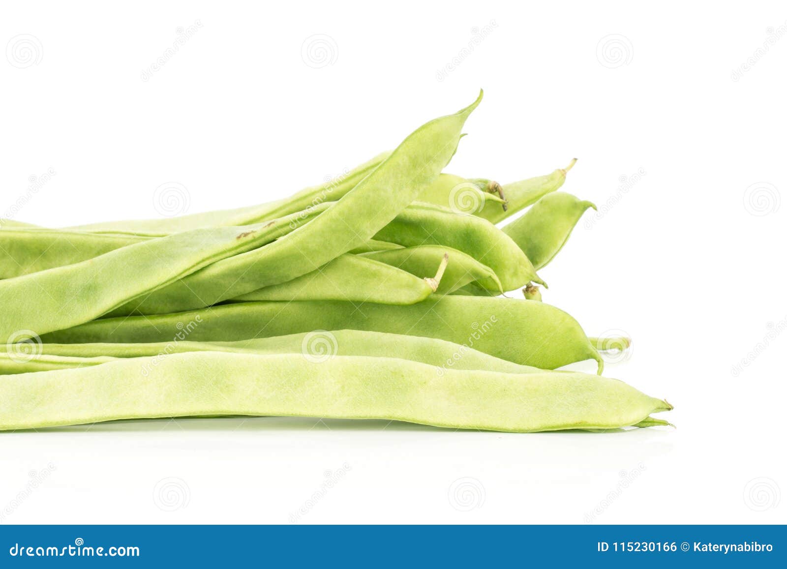 Flat Green Beans Isolated on White Stock Photo - Image of pale ...