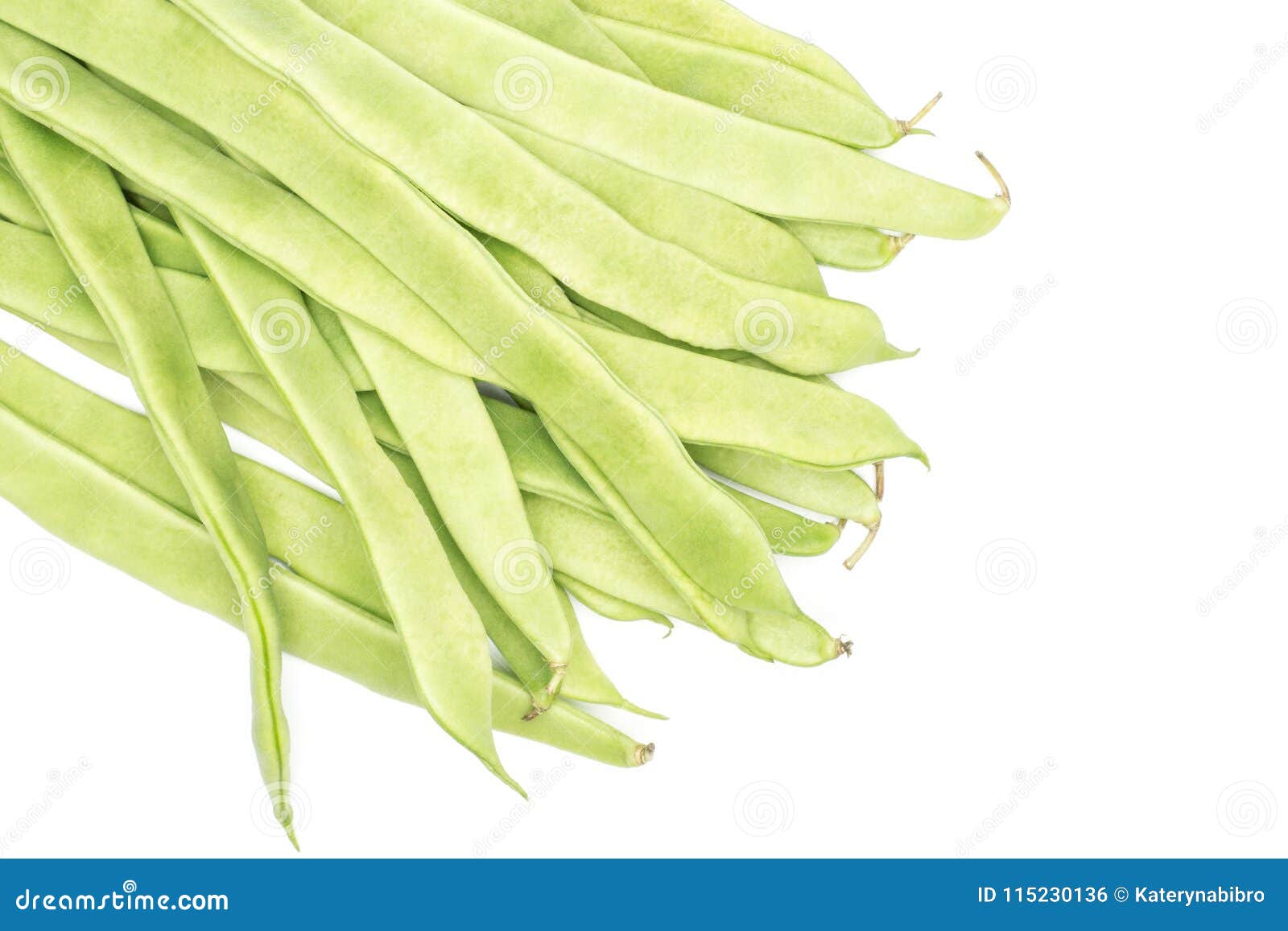 Flat Green Beans Isolated on White Stock Photo - Image of edible, husk ...