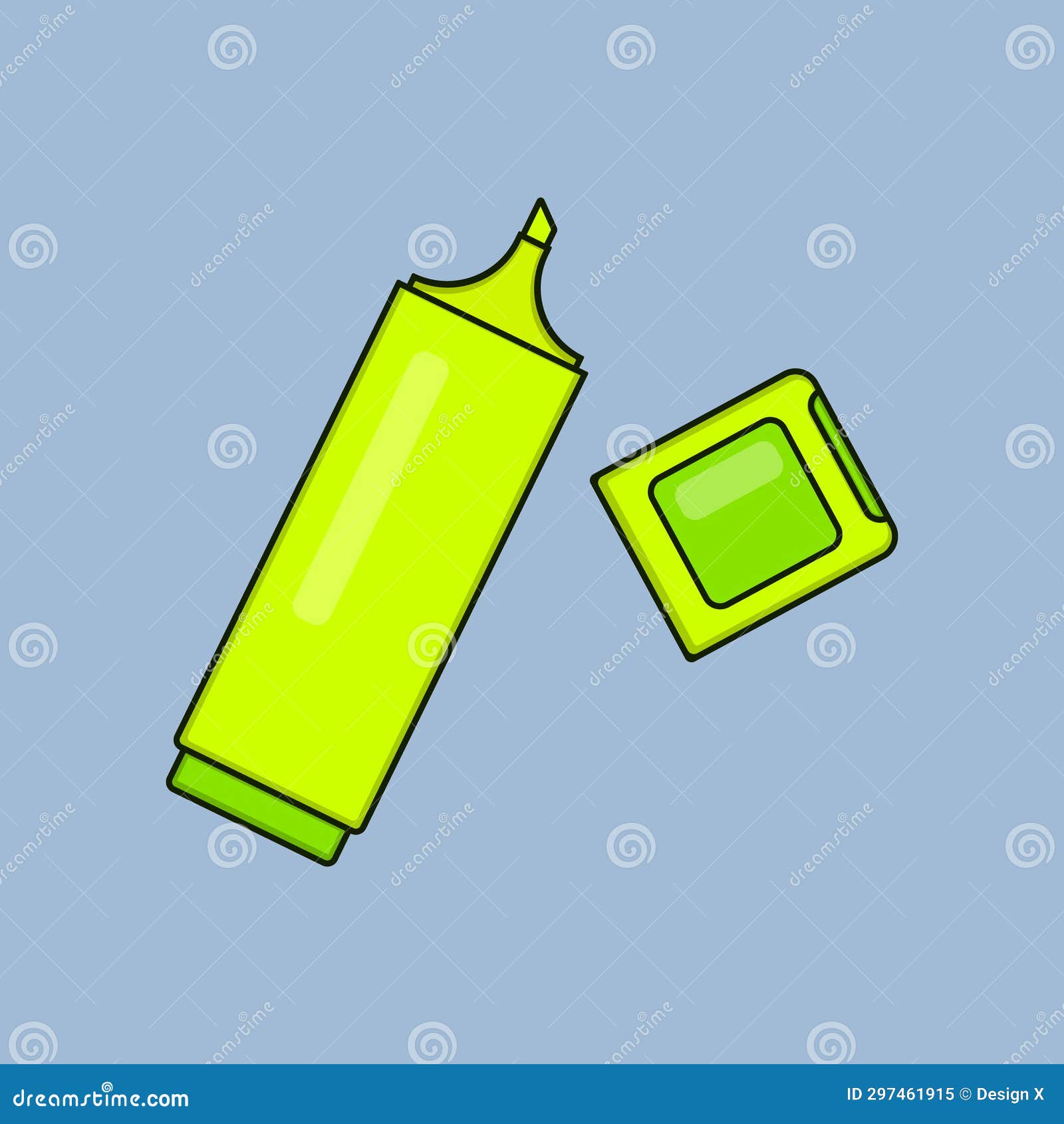 Green Highlighter Arrow Set Isolated On Transparent Background. Marker ...