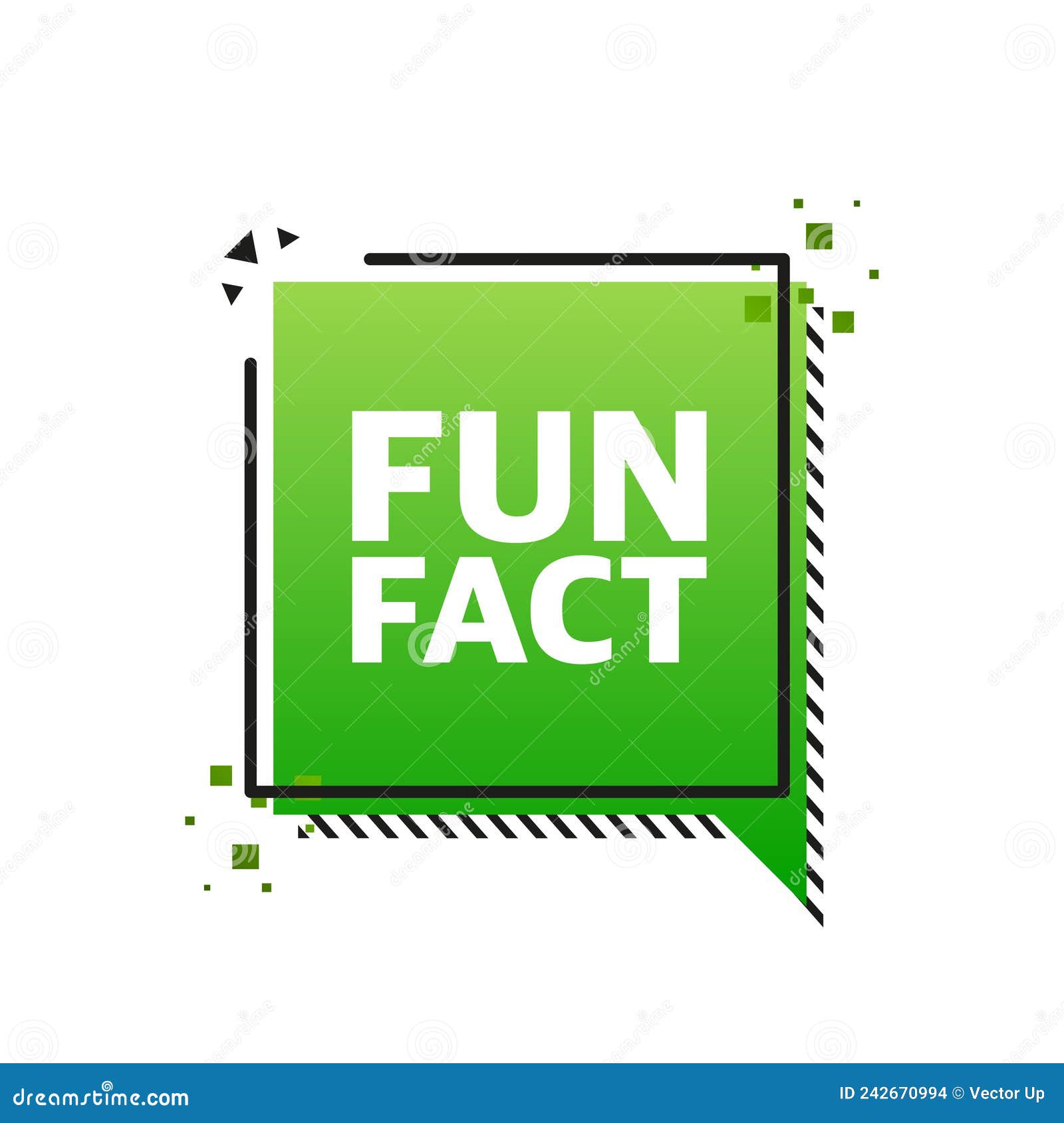 Flat Green Lue Banner with Fun Fact Sign. Vector Illustration Stock ...