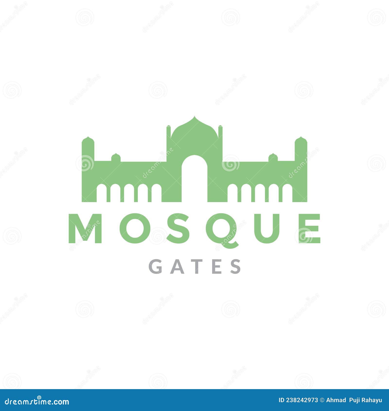 Flat Green Mosque Gate Logo Design Vector Graphic Symbol Icon ...