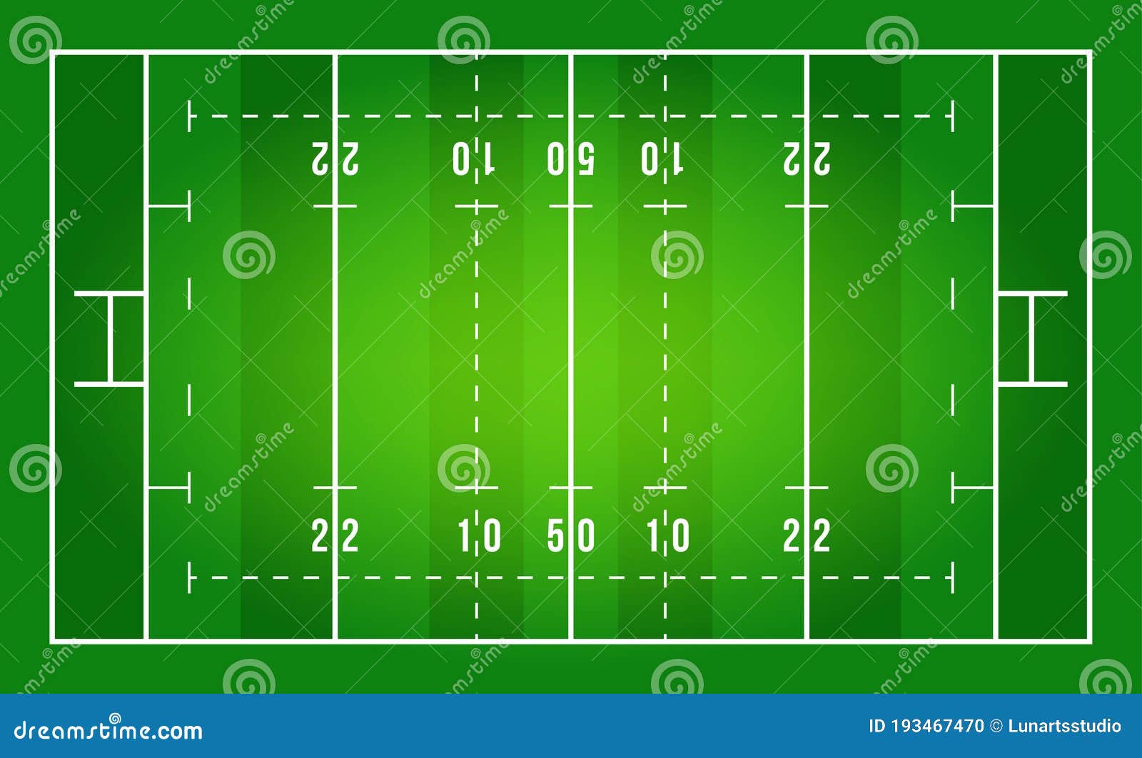 Flat Green Rugby Field. Top View of Rugby Field with Line Template ...