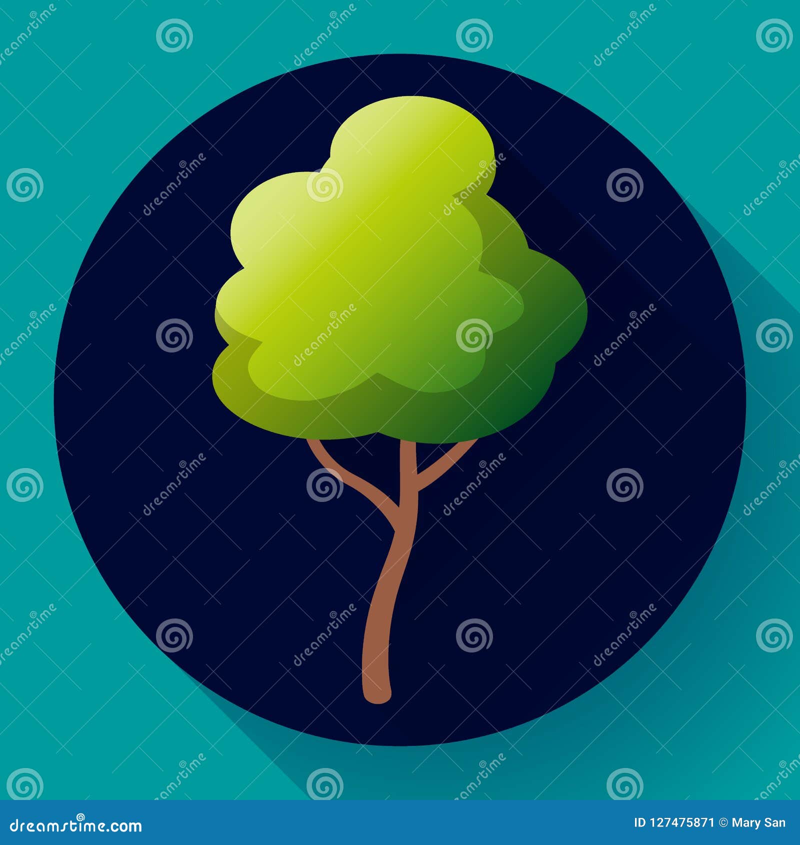 Flat Green Tree Icon Vector. Save Forest and Nature Stock Vector ...