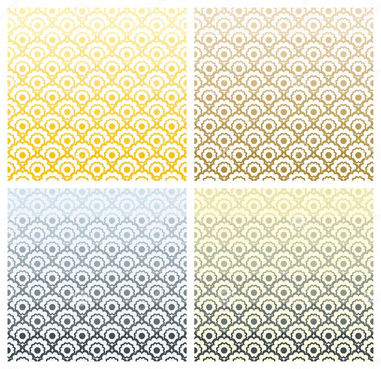 Flat Grid Seamless Pattern Set. Stock Illustration - Illustration of ...