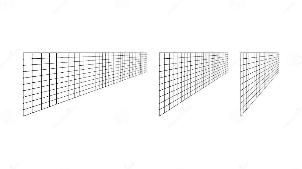 Flat Grid Surface Set. Rectangle Vertical Plane in Different ...