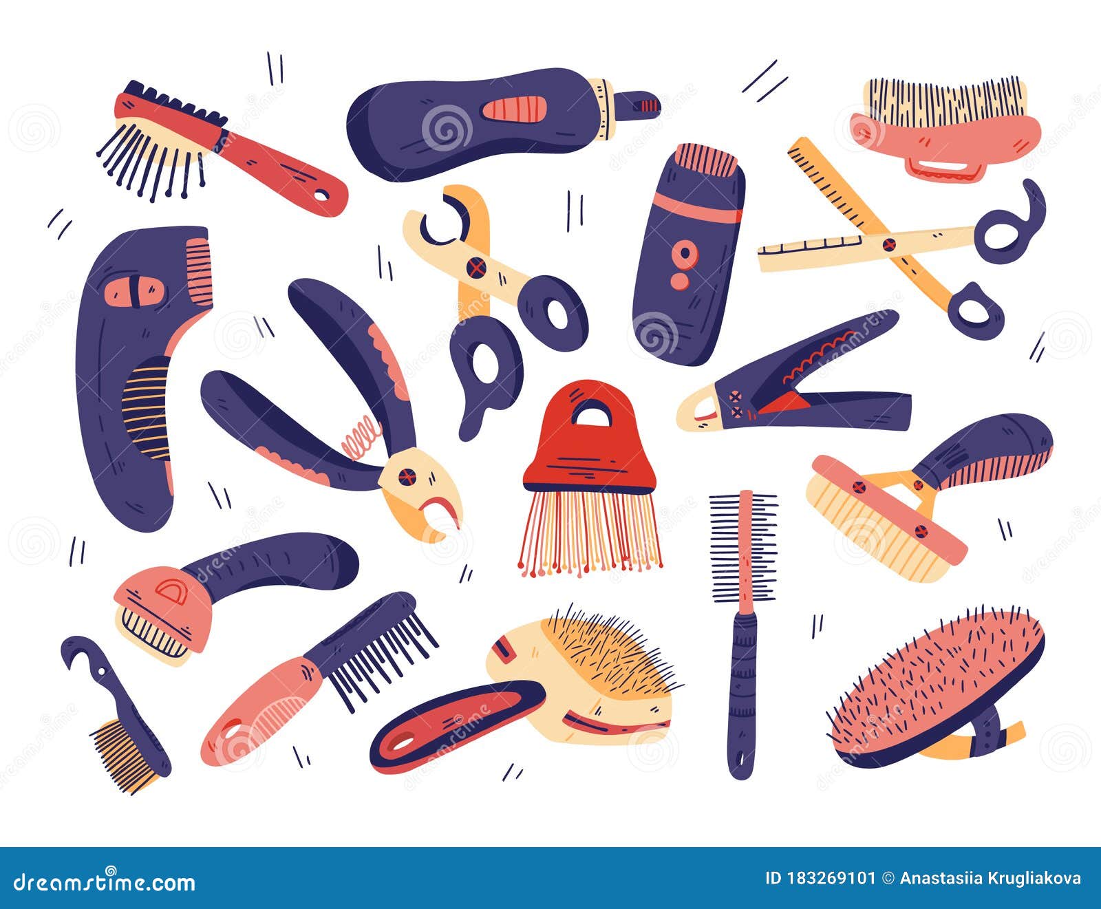 Flat Grooming Tools Set Vector. Dog and Cat Care Equipment Elements ... Flat Grooming Tools Set Vector. Dog and Cat Care Equipment Elements ...