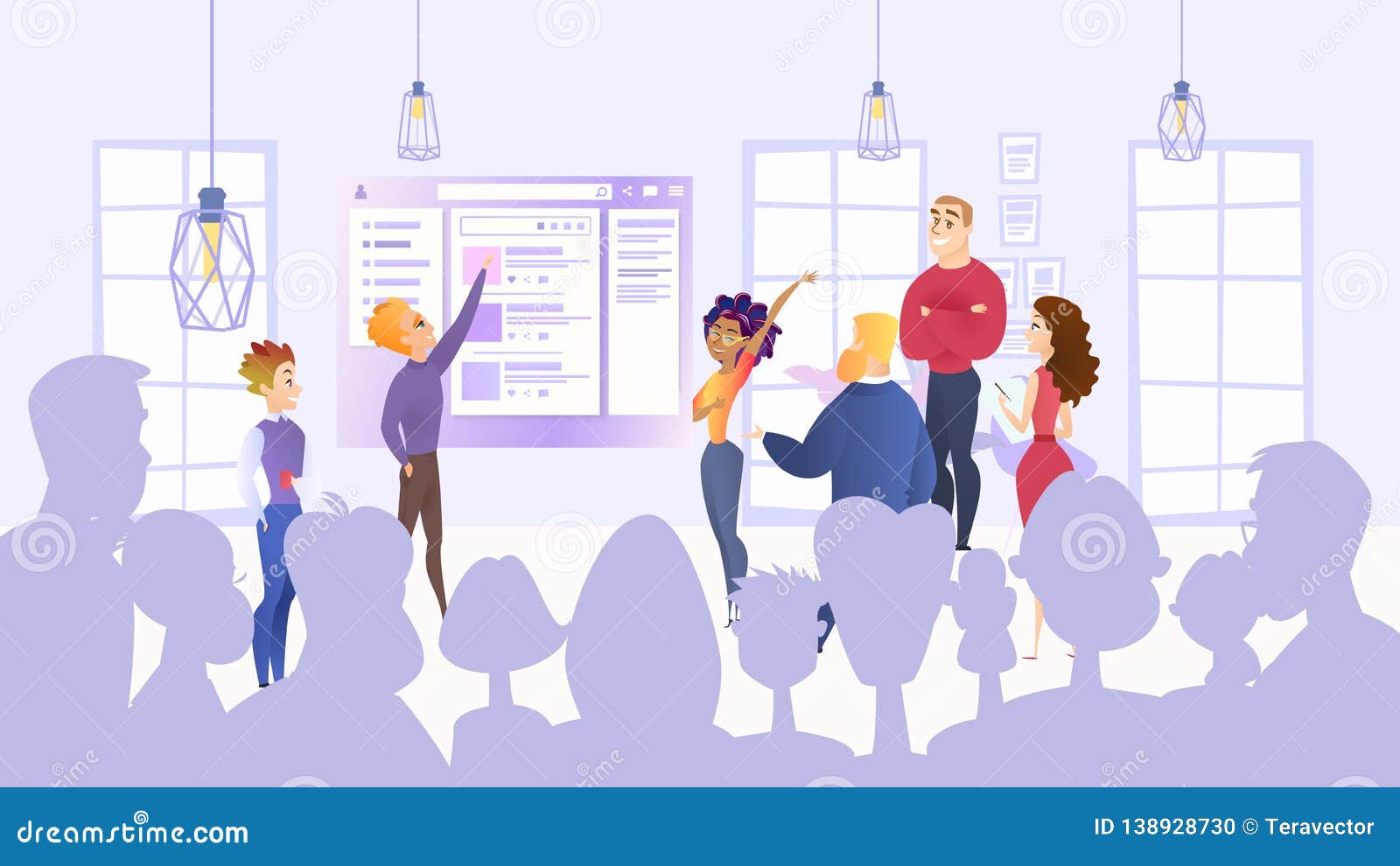 Flat Group Employees Will Jointly Present Project Stock Illustration ...