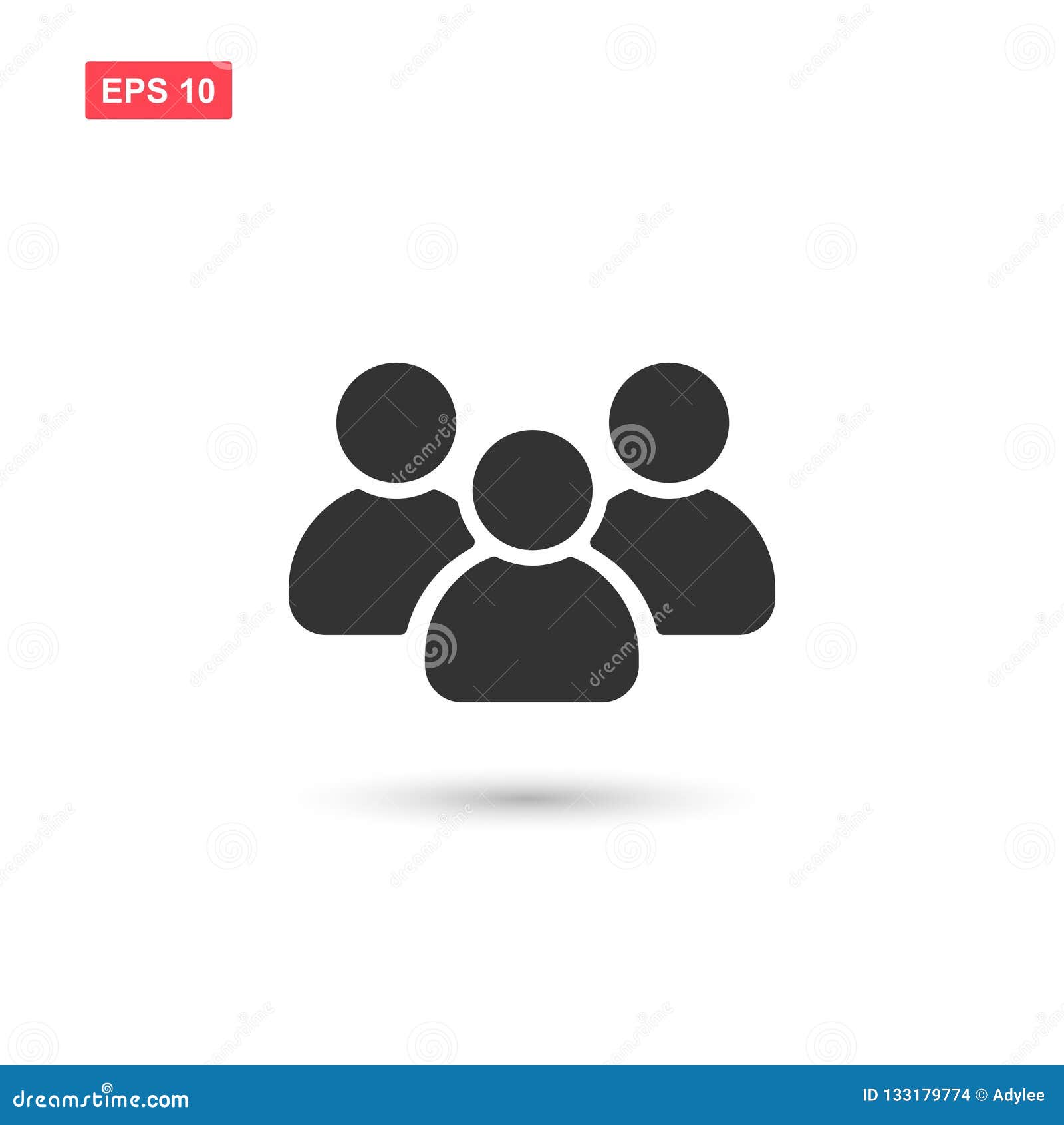 Flat Group of People Icon Vector Symbol 2 Stock Vector - Illustration ...