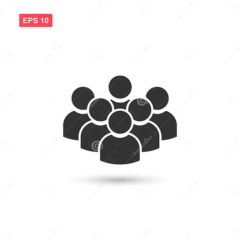 Flat Group of People Icon Vector Symbol 3 Stock Vector - Illustration ...