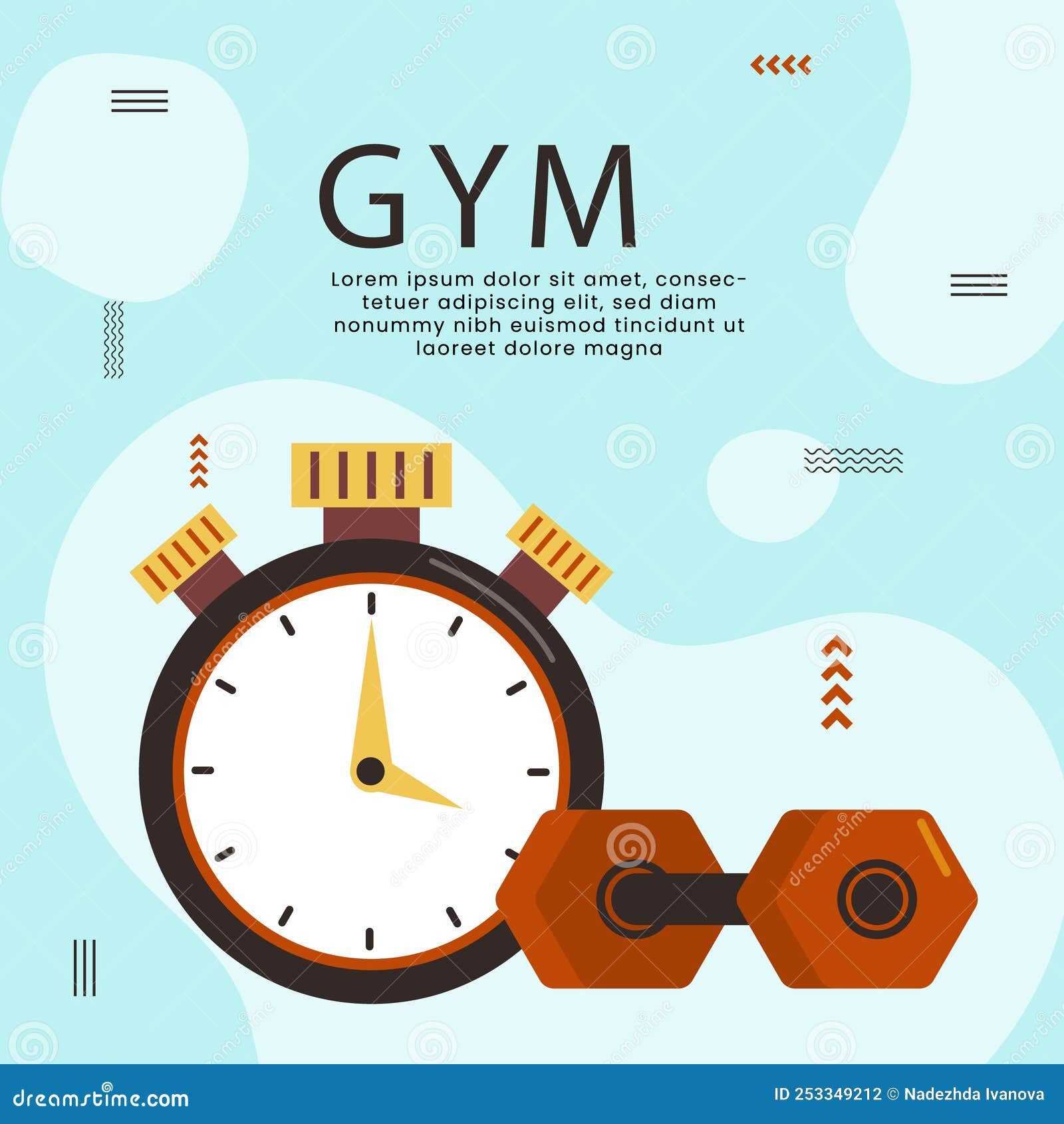 Flat Gym and Exercise Posts Set Vector Illustration. Stock Vector ...