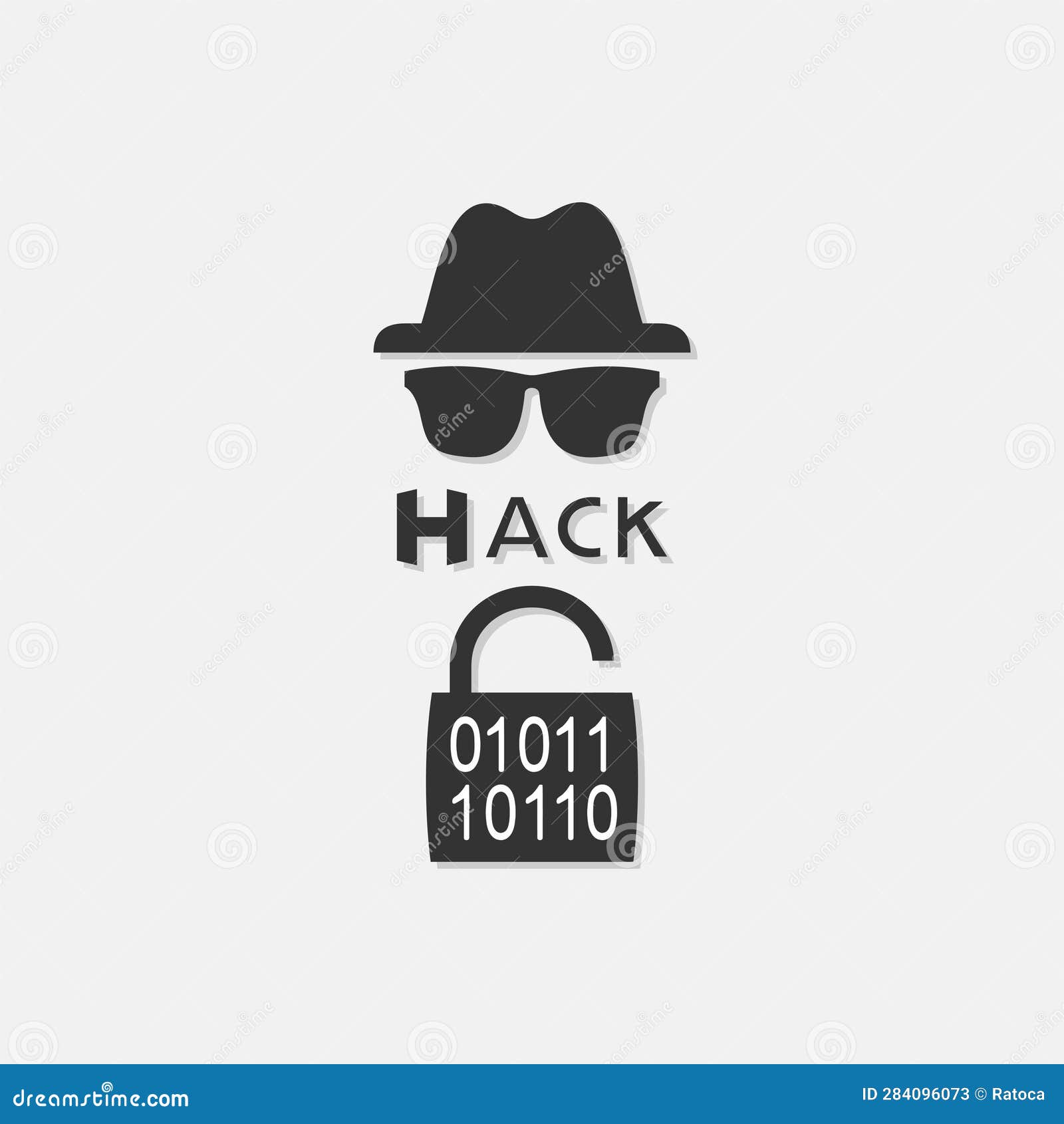 Flat hack symbol stock vector. Illustration of technology - 284096073