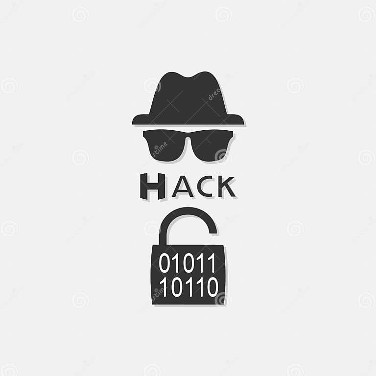Flat hack symbol stock vector. Illustration of technology - 284096073