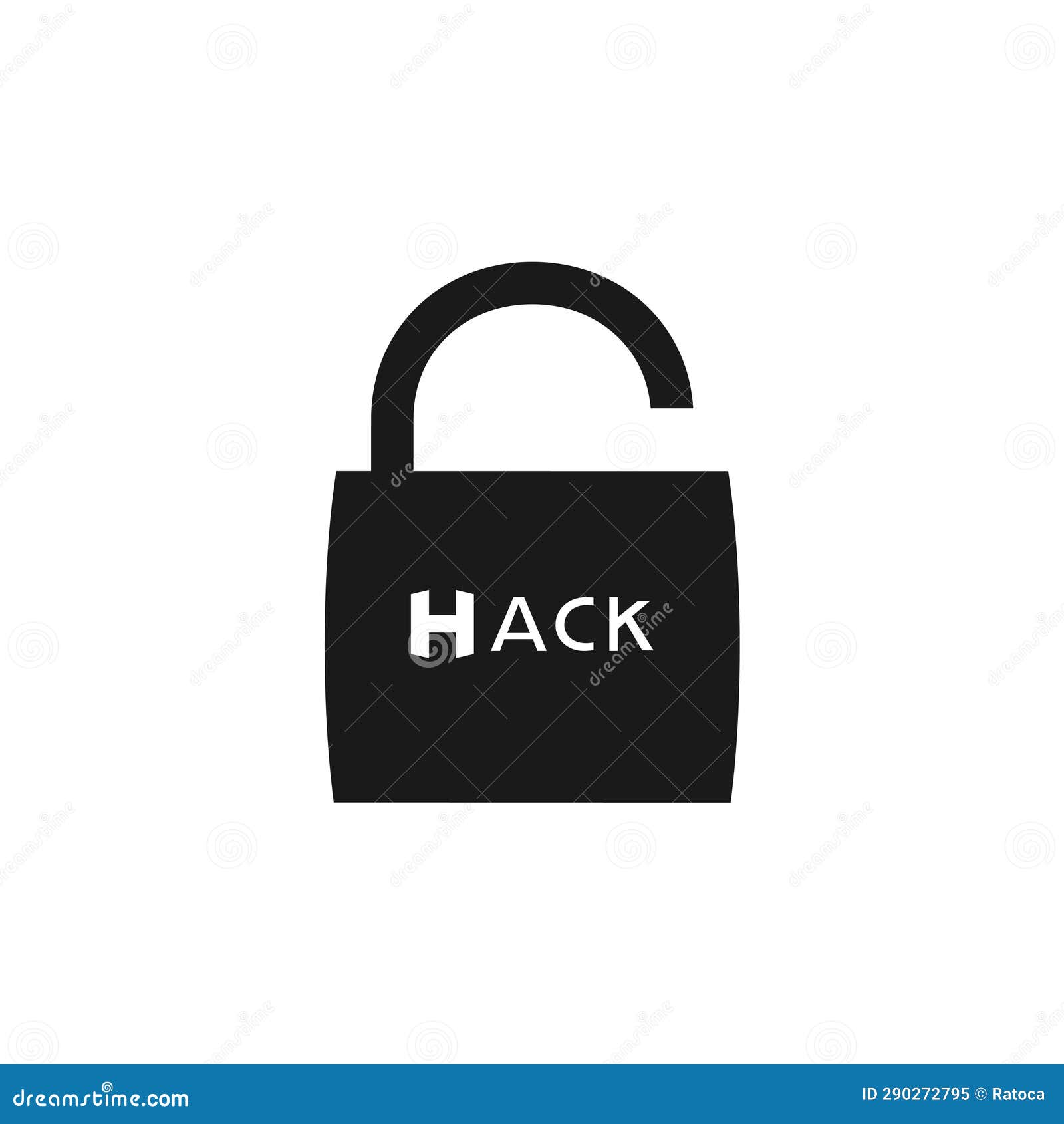 Flat hack symbol stock illustration. Illustration of icon - 290272795