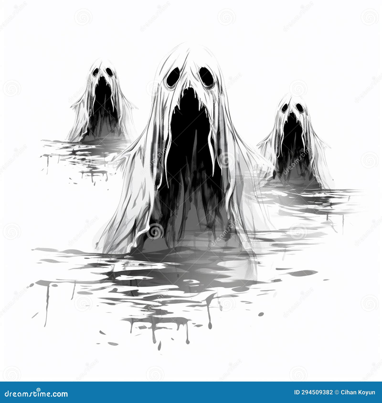 Flat Halloween Ghost Stylish Simplicity Stock Illustration ...