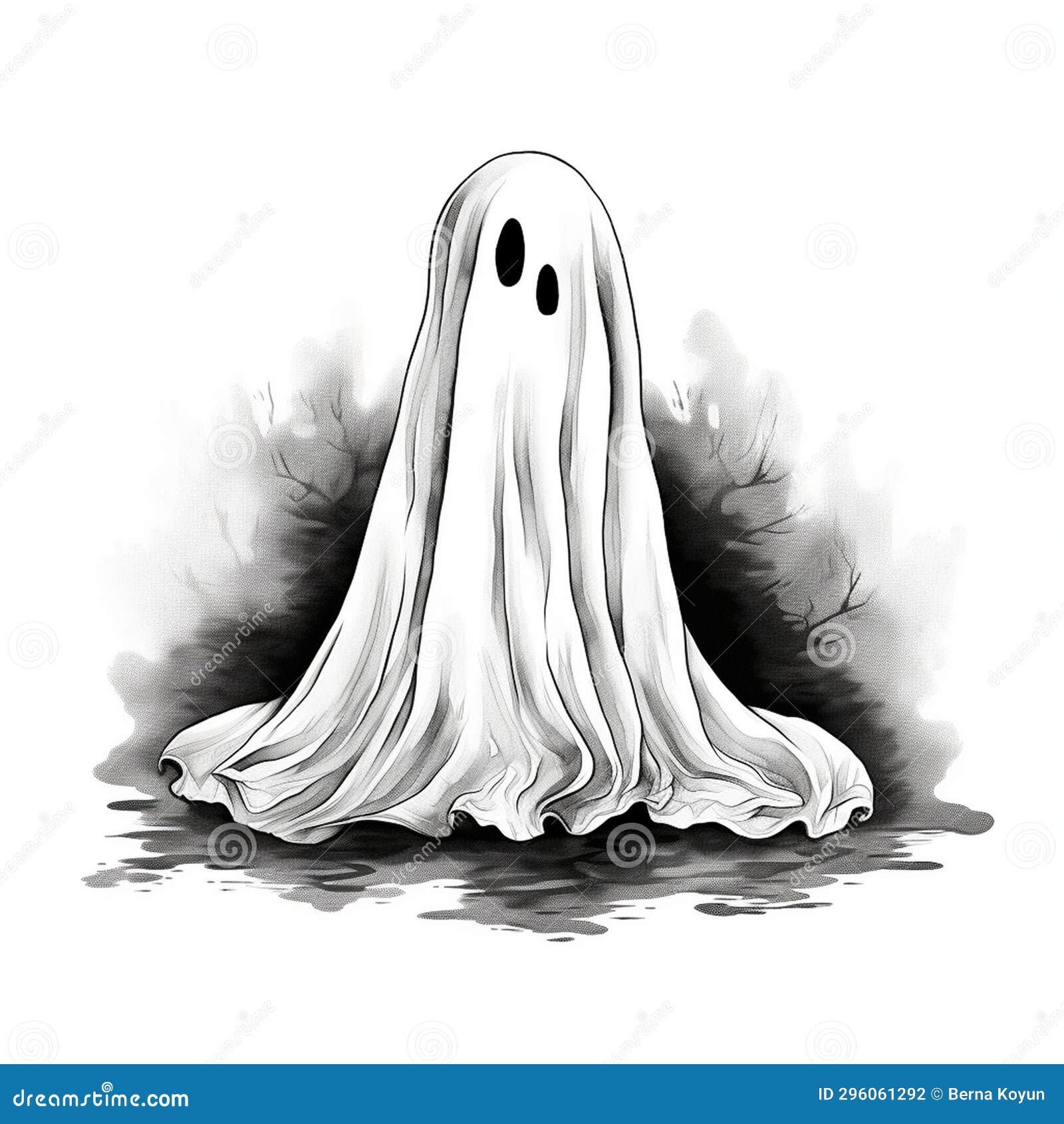 Flat Halloween Ghosts Minimalist Spooks Stock Illustration ...
