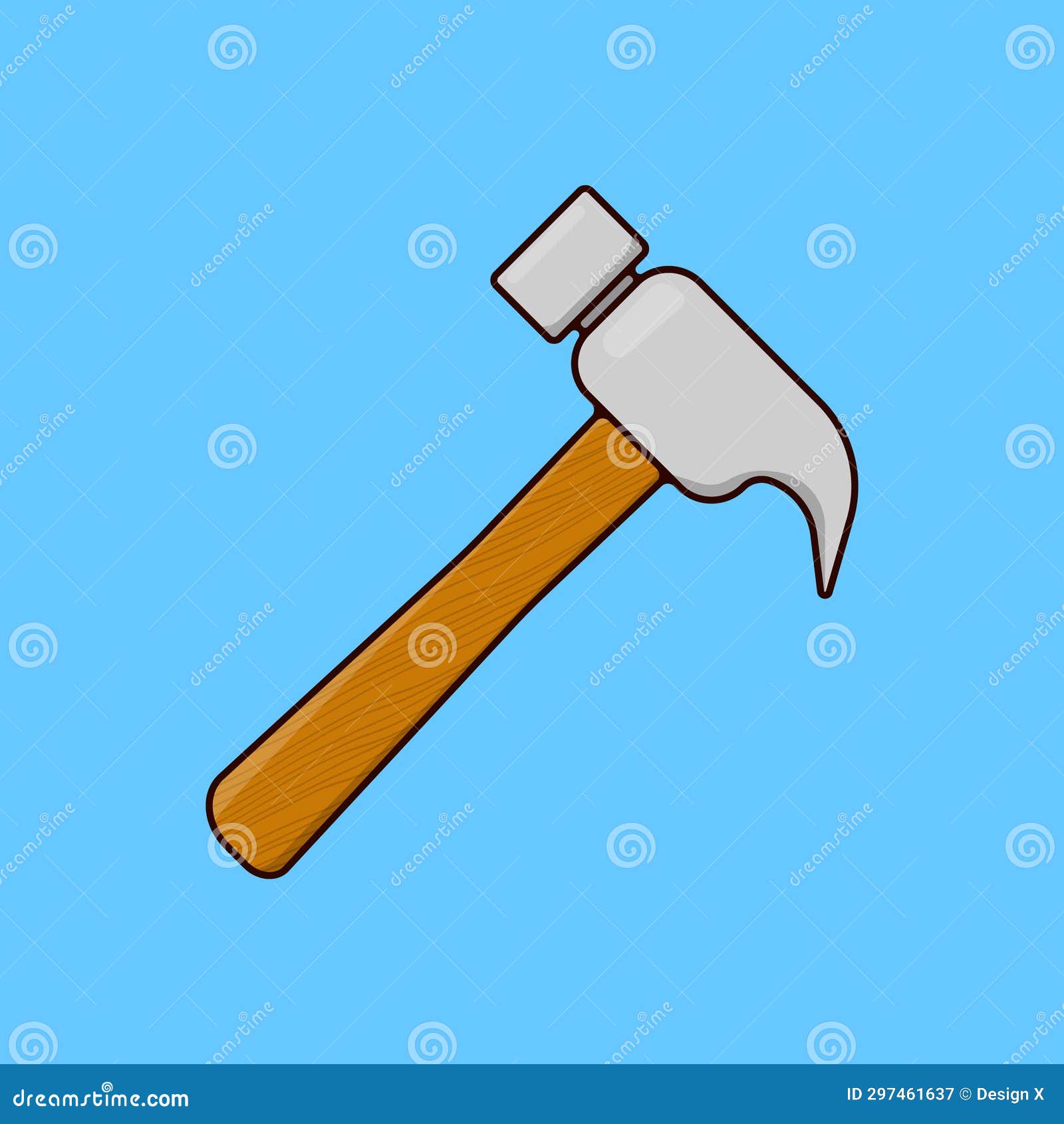 Flat Hammer Tool Illustration Icon Vector Stock Vector - Illustration ...