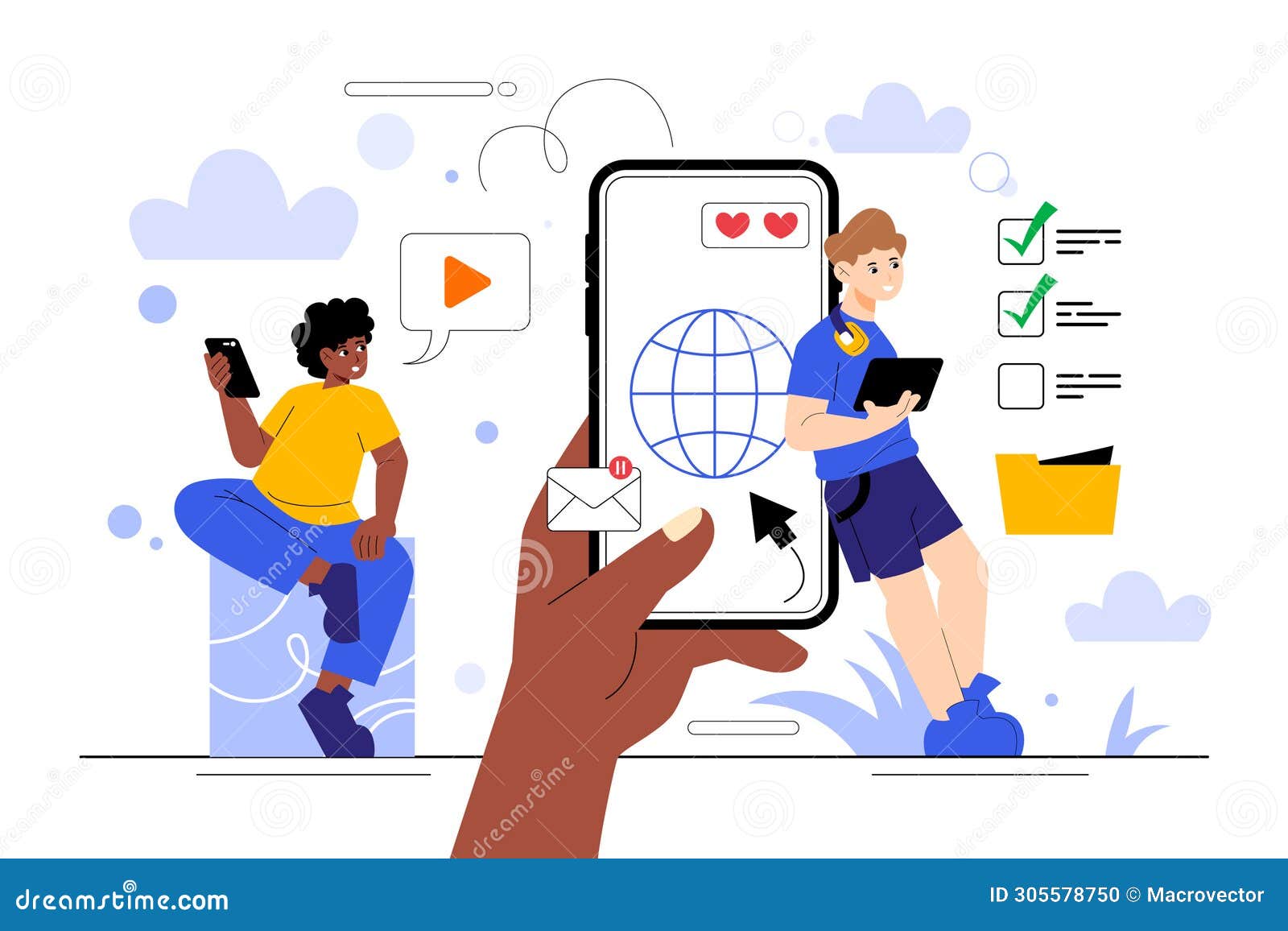 Generation Alpha Vector Illustration. Tiny Persons After Millennial ...