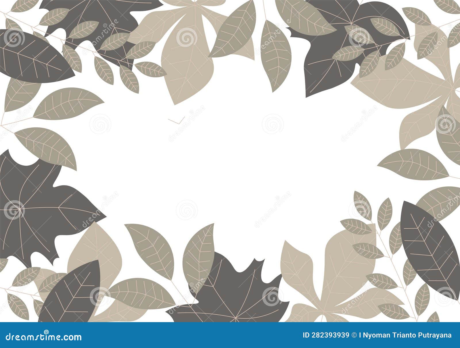 Flat Hand Drawn Leaves Background. Stock Vector - Illustration of ...