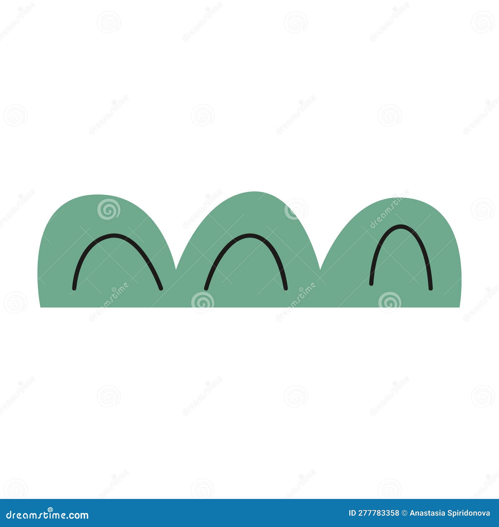 Flat Hand Drawn Vector Illustration of Grass Stock Vector ...