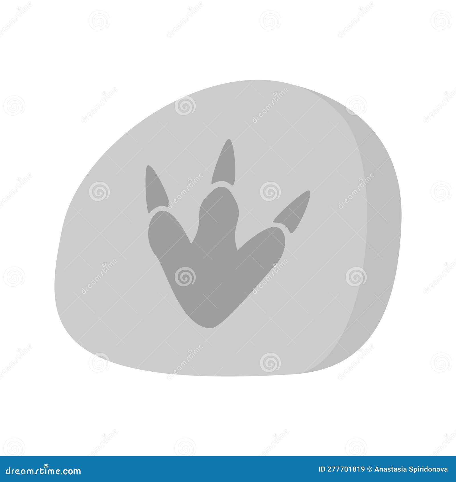 Flat Hand Drawn Vector Illustration of Rock and Footstep Stock Vector ...